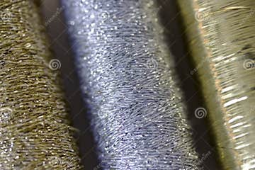Silver and Gold Sewing Thread Stock Photo - Image of stitch, metallic ...