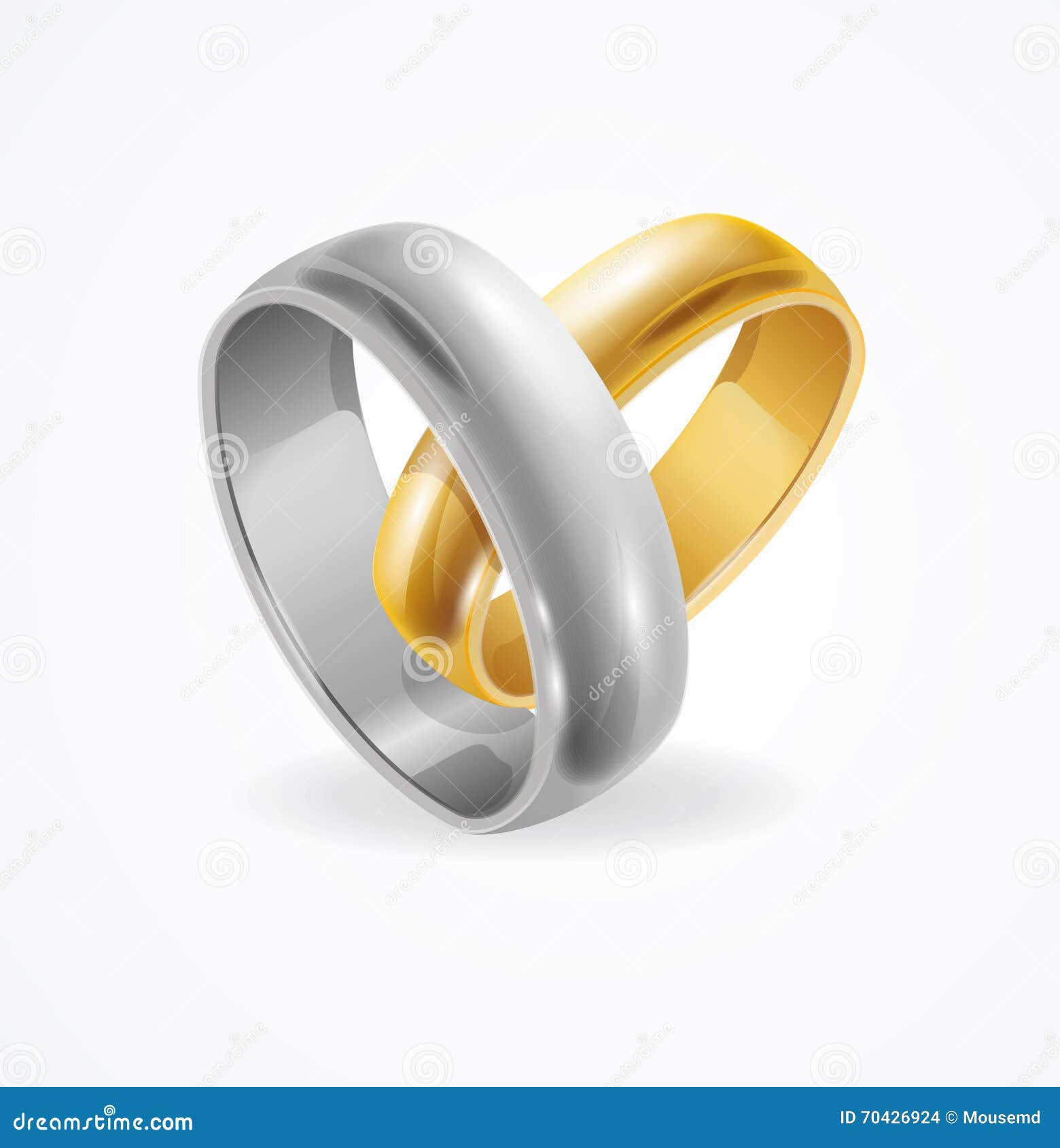 Silver and Gold Wedding Ring. Vector Stock Vector - Illustration of ...