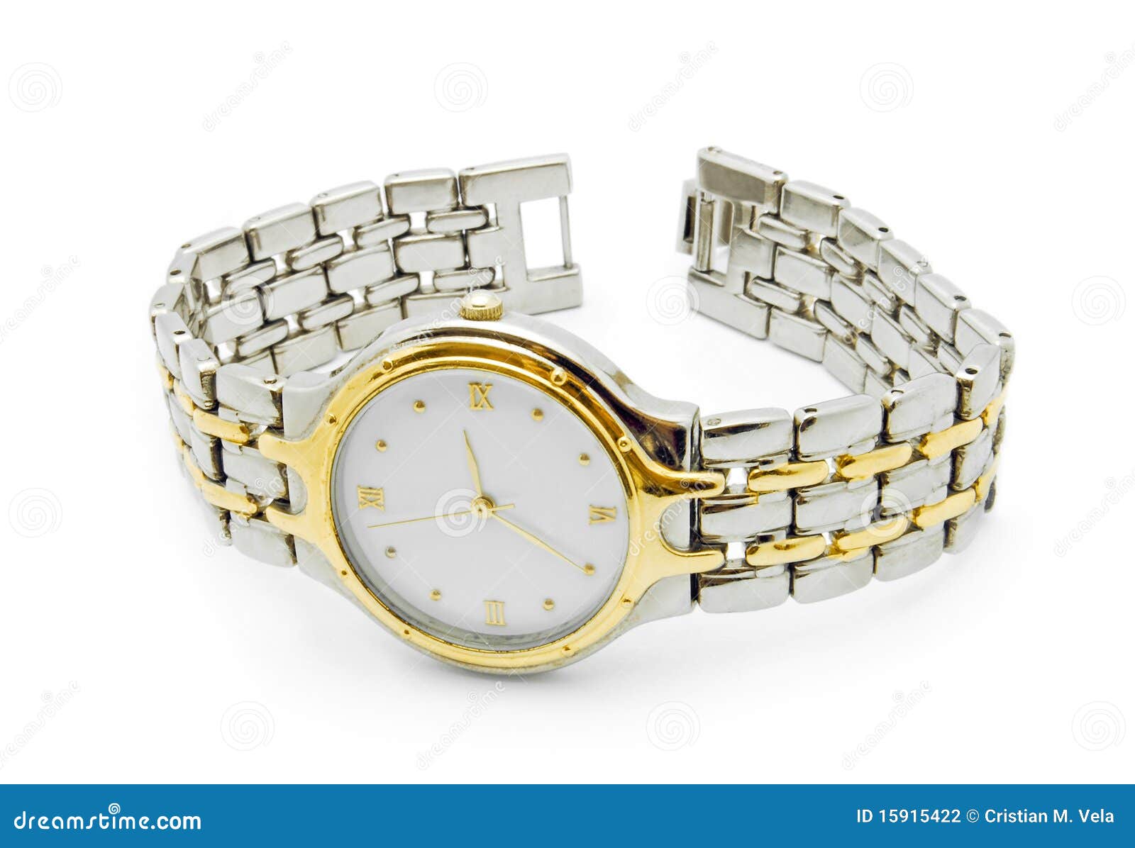 Silver and Gold Wrist Watch Stock Photo - Image of luxury, clock: 15915422
