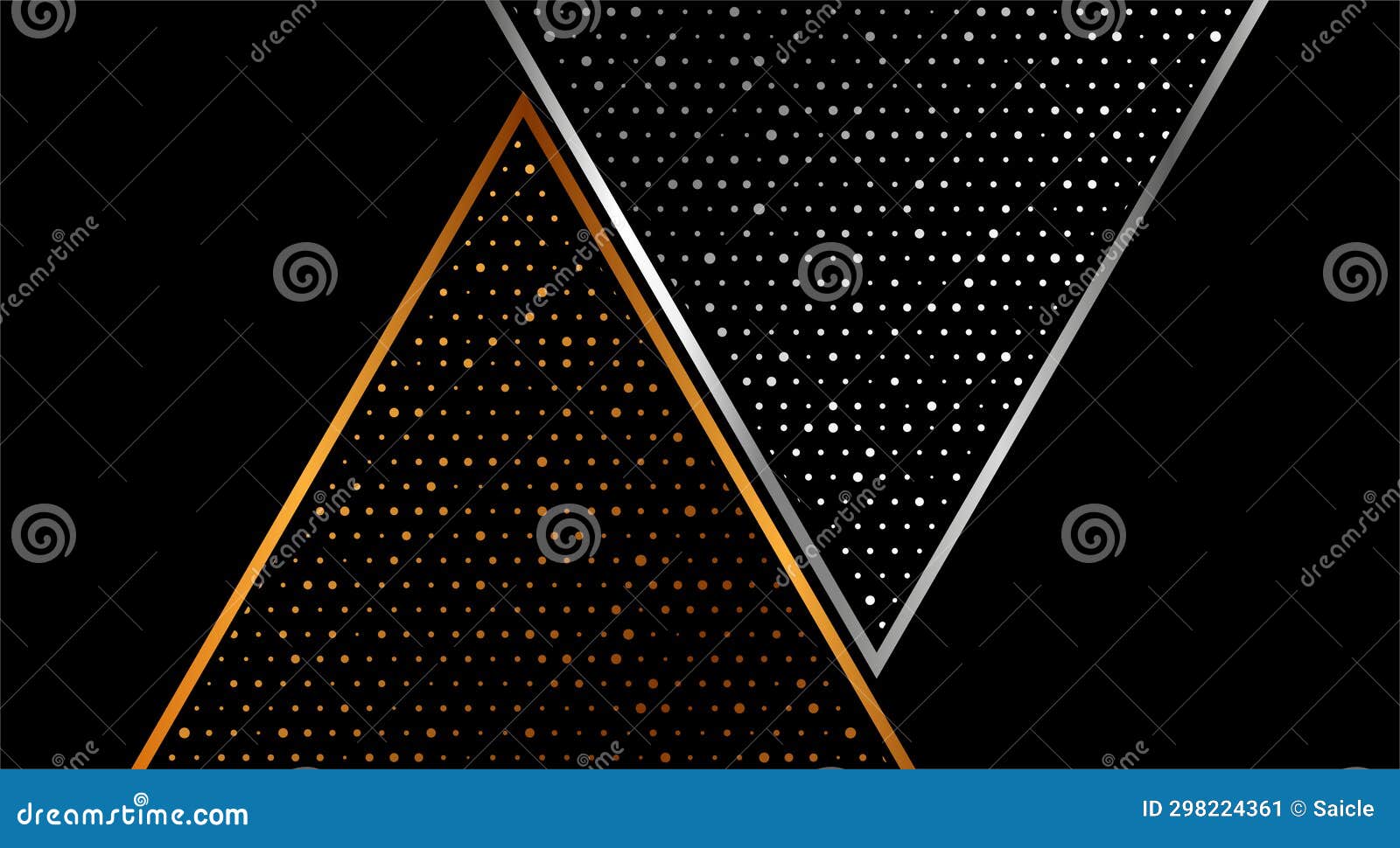 Silver and Golden Dotted Triangles Abstract Tech Background Stock ...