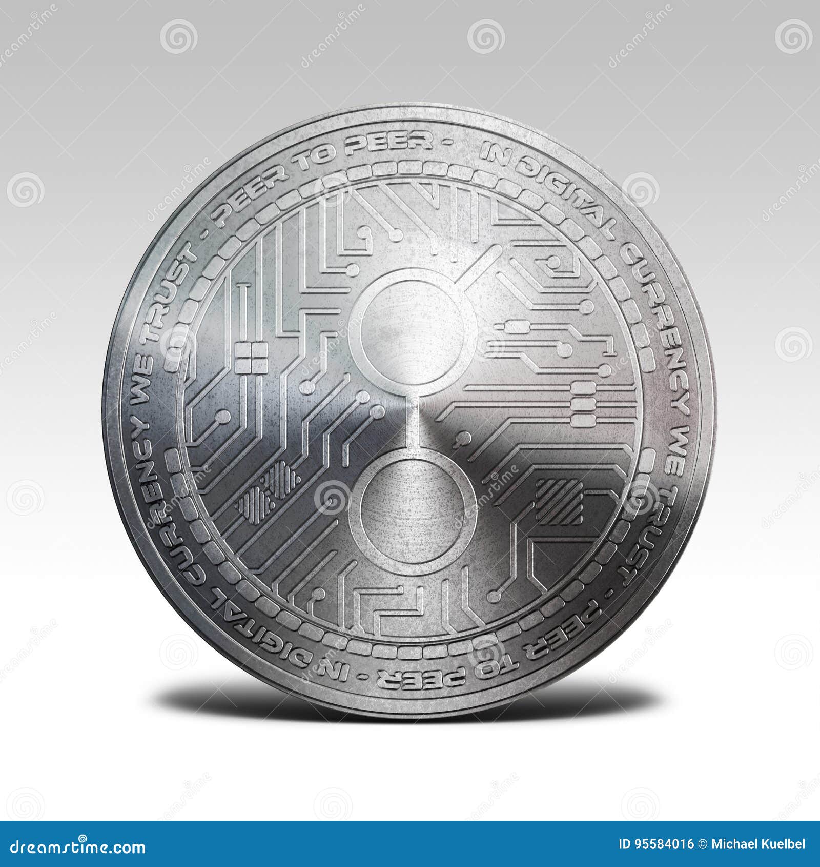 Silver Golem Coin Isolated on White Background 3d Rendering Stock ...