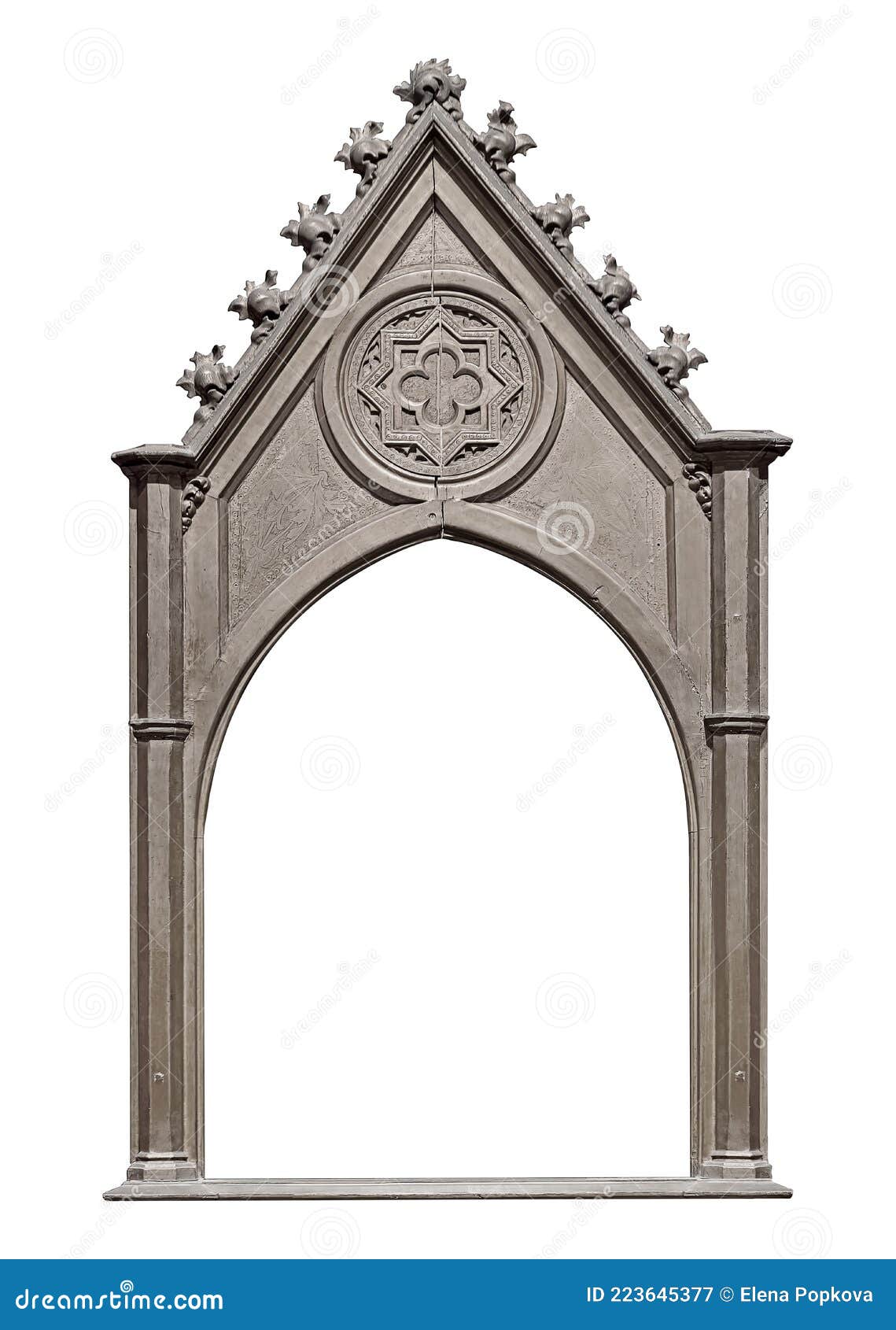 Silver Gothic Round Frame For Paintings, Mirrors Or Photo Isolated On ...