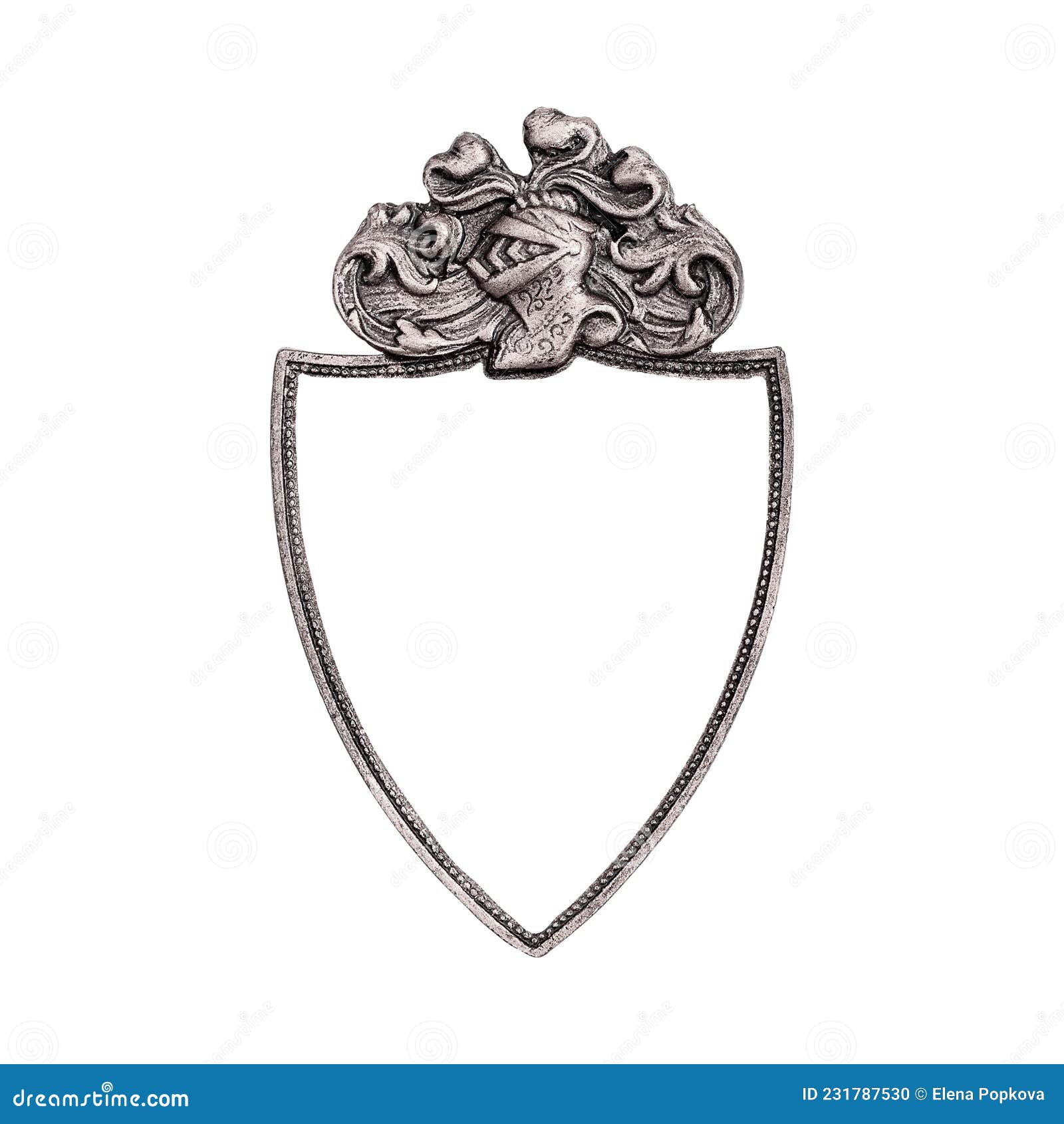 Silver Gothic Round Frame For Paintings, Mirrors Or Photo Isolated On ...