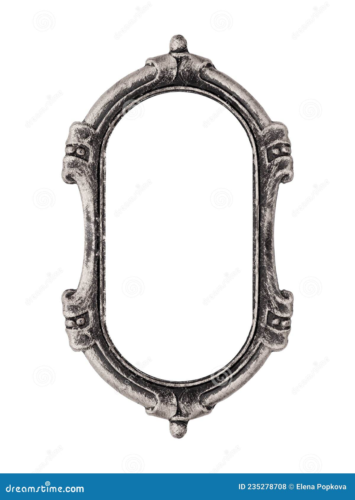 Silver Gothic Round Frame For Paintings, Mirrors Or Photo Isolated On ...