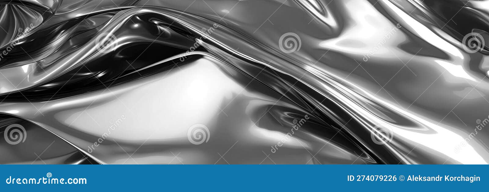 Silver Gradient Background with Molten Liquid Metal Texture. Generative ...