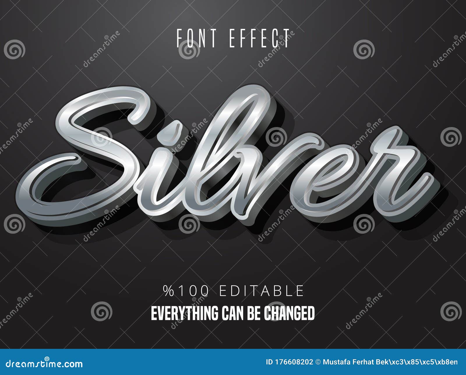 Silver Gradient Font Effect Stock Vector - Illustration of badge, event ...
