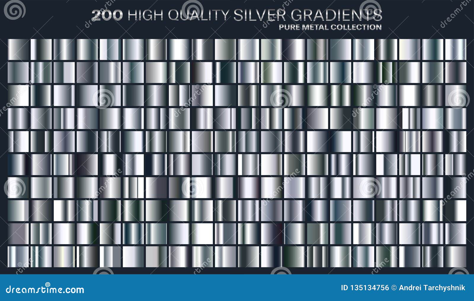 Silver Gradient,pattern,template.Set of Colors for Design,collection of ...