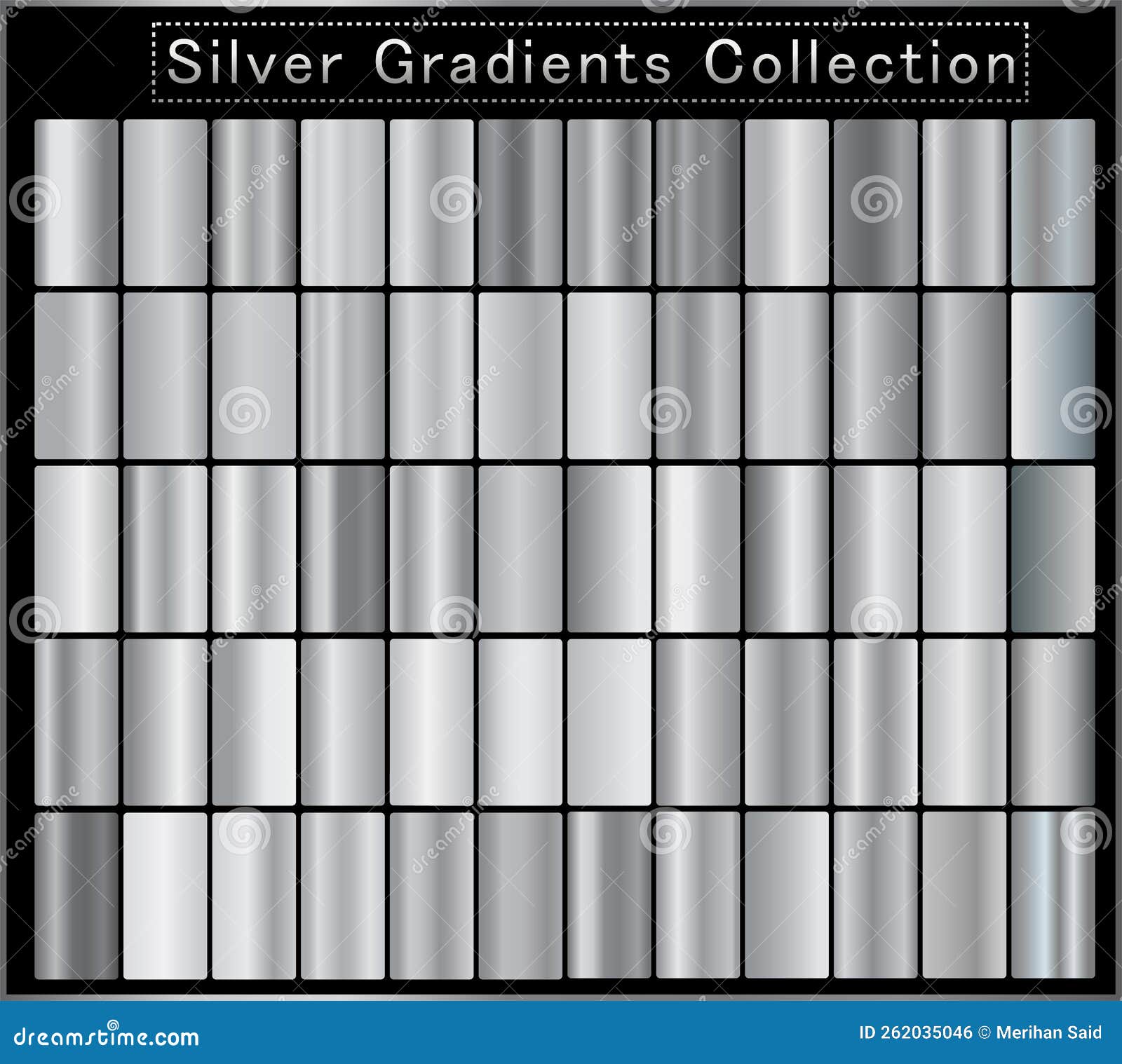Silver Gradient,pattern,template.Set Of Colors For Design,collection Of ...