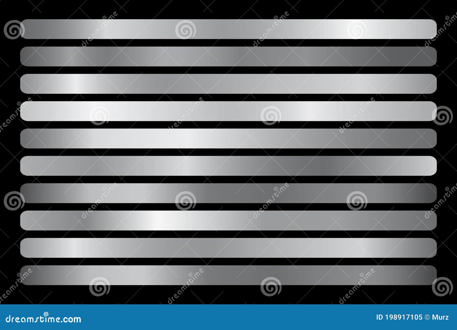 Silver Gradient Vector Set. Shiny, Elegant Silver Metallic, Grey ...