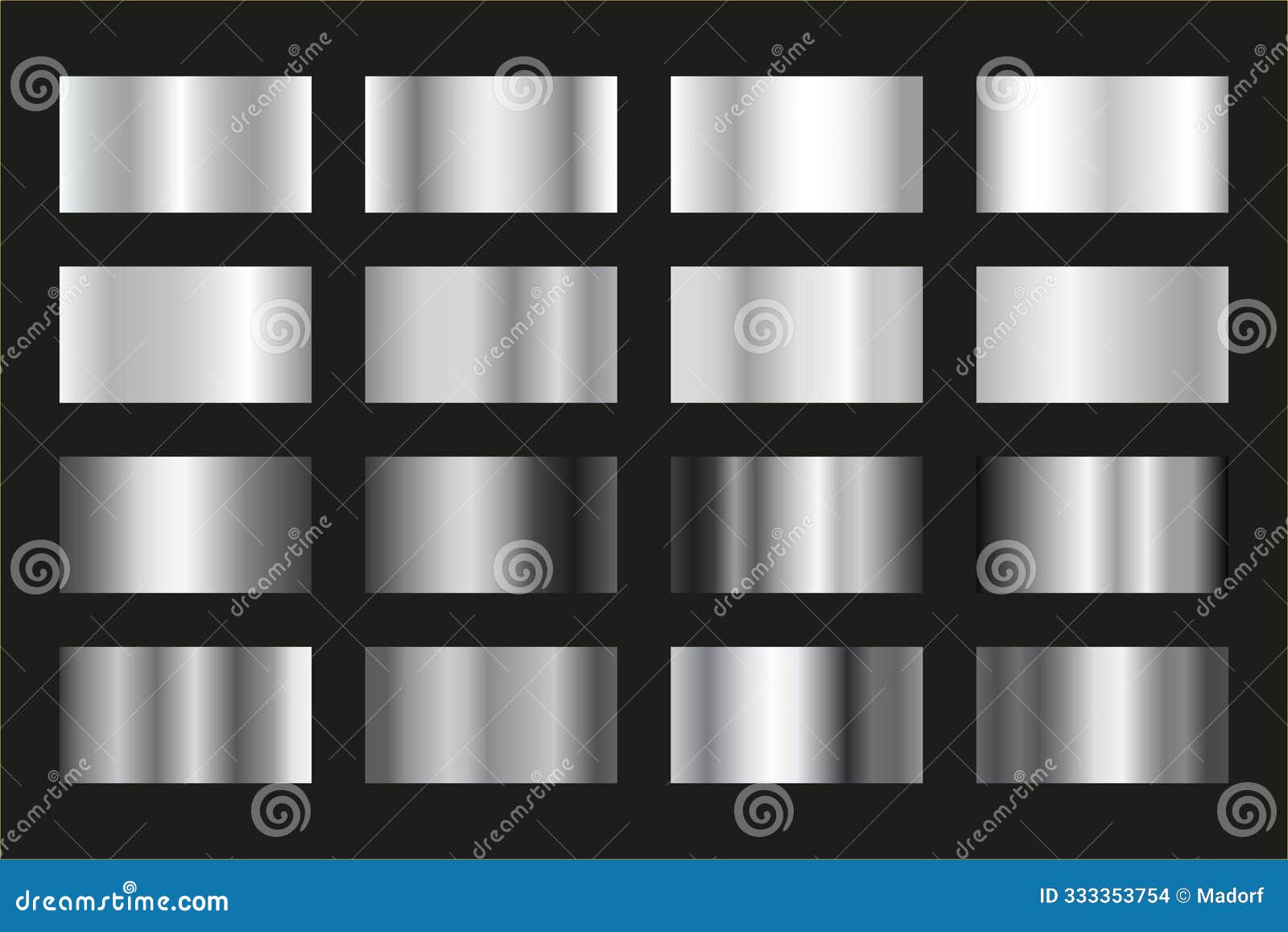 Color Palette Collection of Silver Metallic Gradients Stock ... Color Palette Collection of Silver Metallic Gradients Stock ...