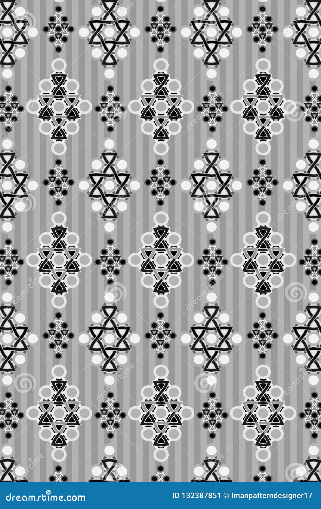 Silver Grey Ethnic Seamless Decorative Pattern Stock Vector ...