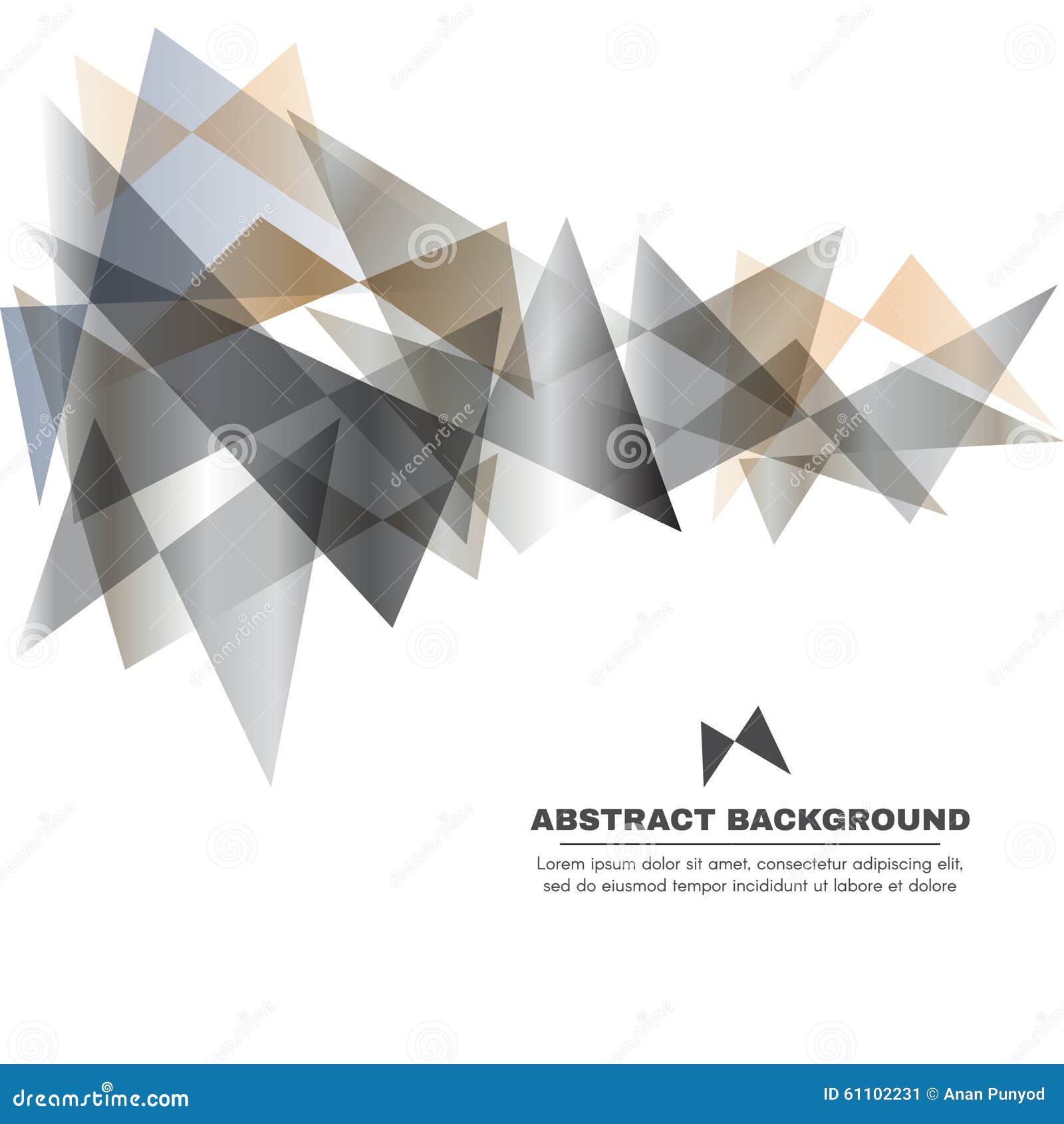 Silver Gray and Gold Tone - Butterfly Triangle Vector Abstract ...