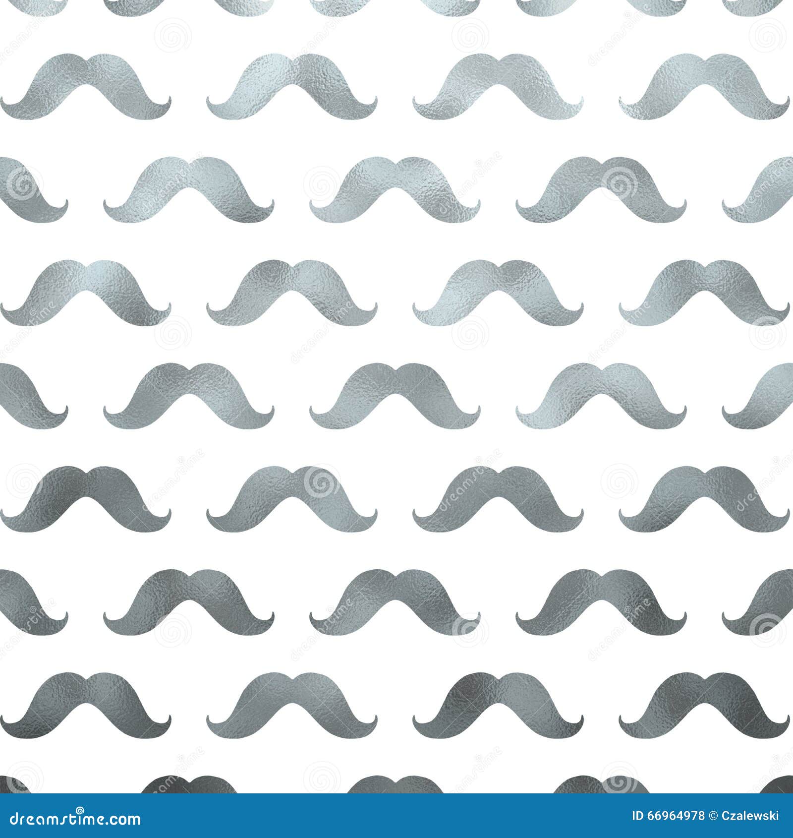 Silver Gray Mustache Faux Foil Metallic Mustaches Polka Dot Pattern ...