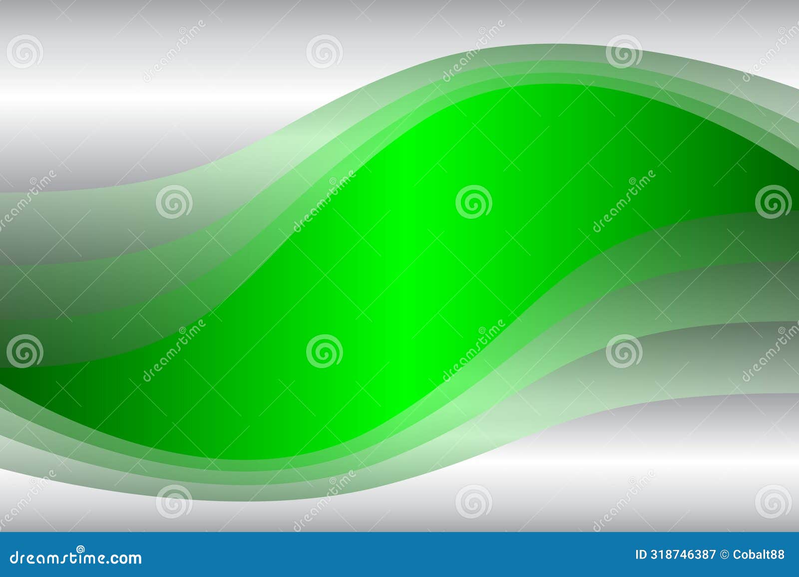 Silver Green Wavy Business Background, Elegant 3d Illustration Stock ...