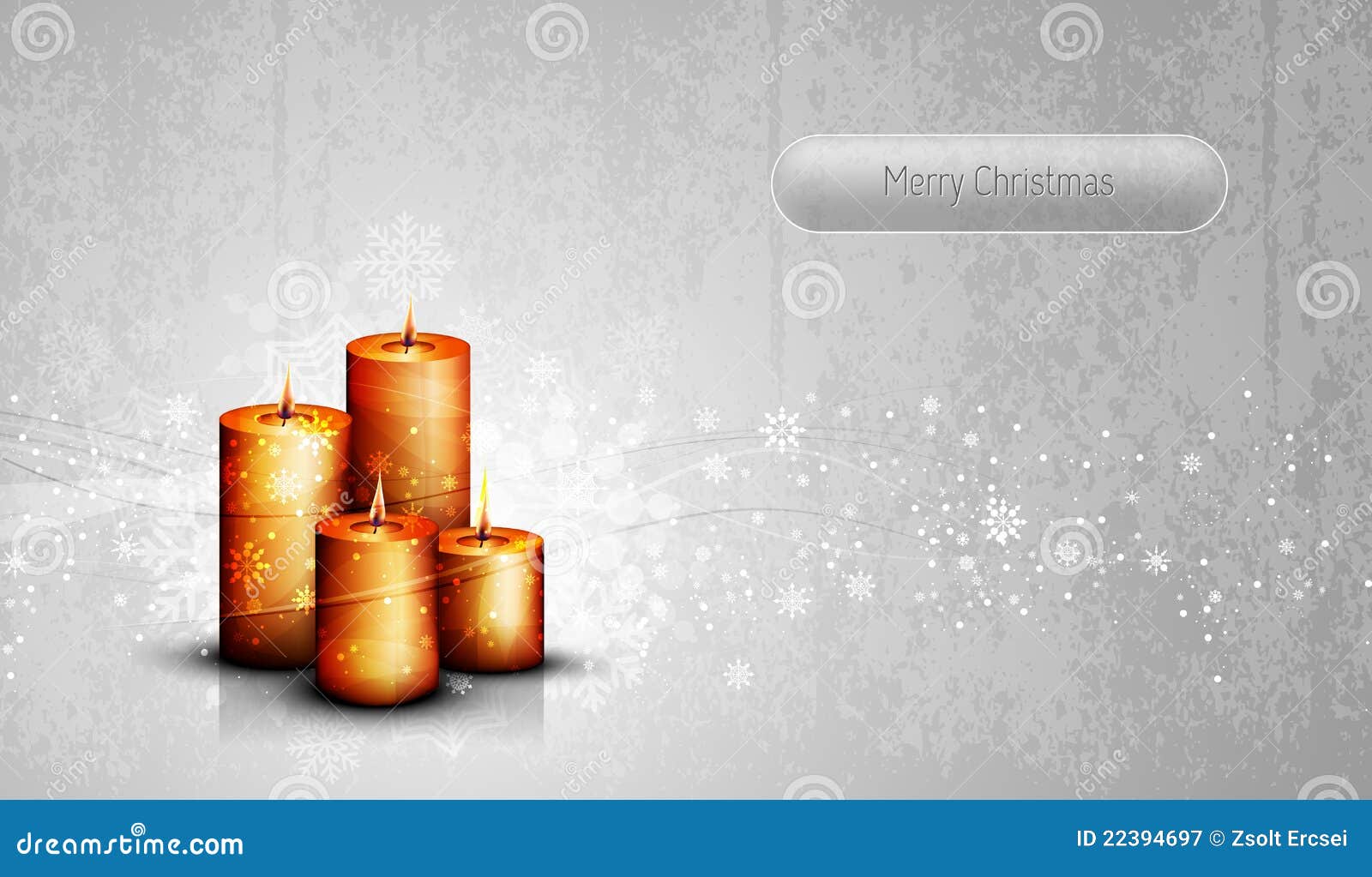 Silver Greeting Card with Candles Stock Vector - Illustration of ...