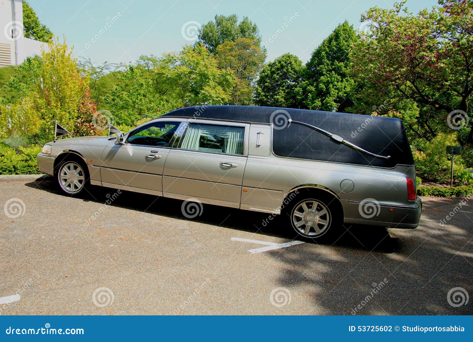 Silver grey hearse stock photo. Image of funerary, silver - 53725602