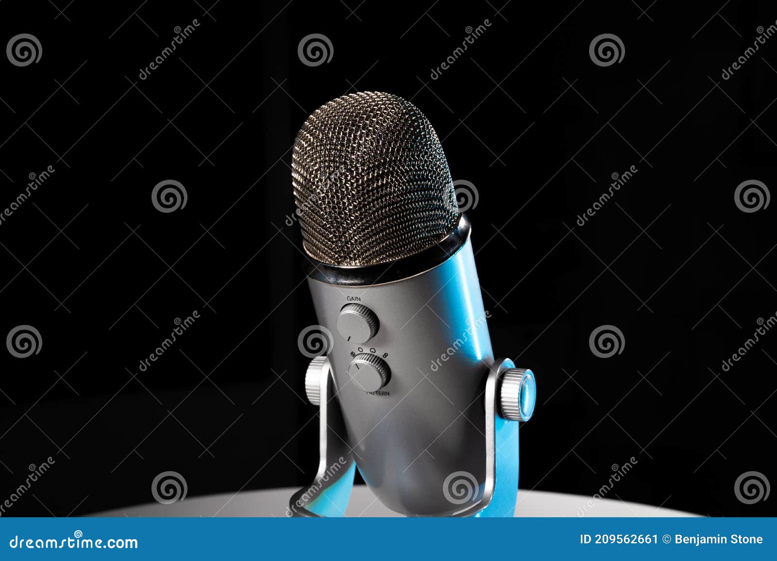 Silver Grey USB Condenser Microphone with Adjustable Tabletop Stand ...