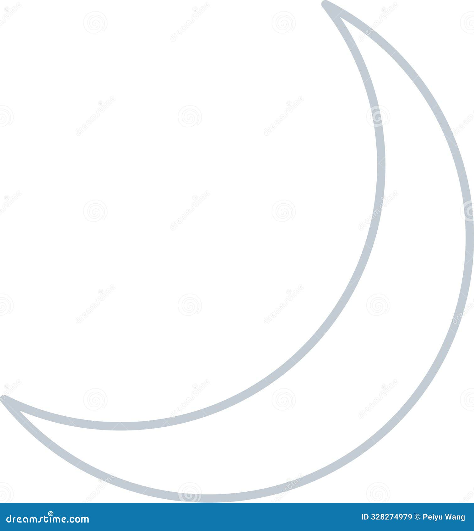 Silver Half Moon Crescent Moon Doodle Illustration Stock Illustration ...