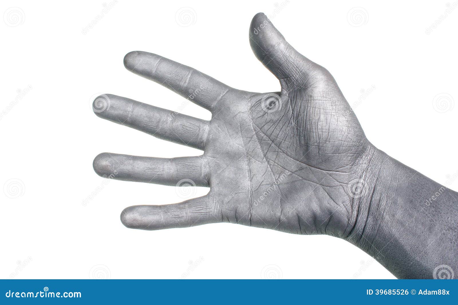 Silver hand stock photo. Image of hand, painted, abstract - 39685526