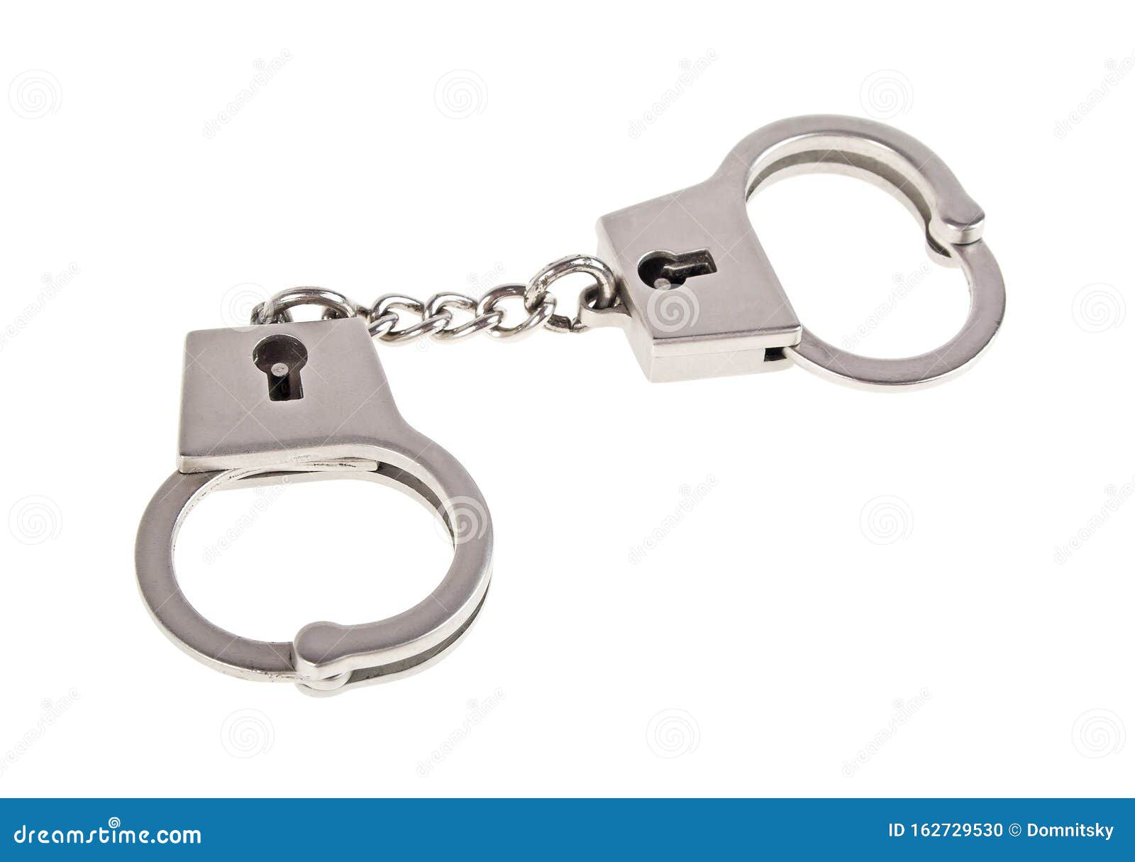 Silver Handcuffs on White Background Stock Photo - Image of punishment ...