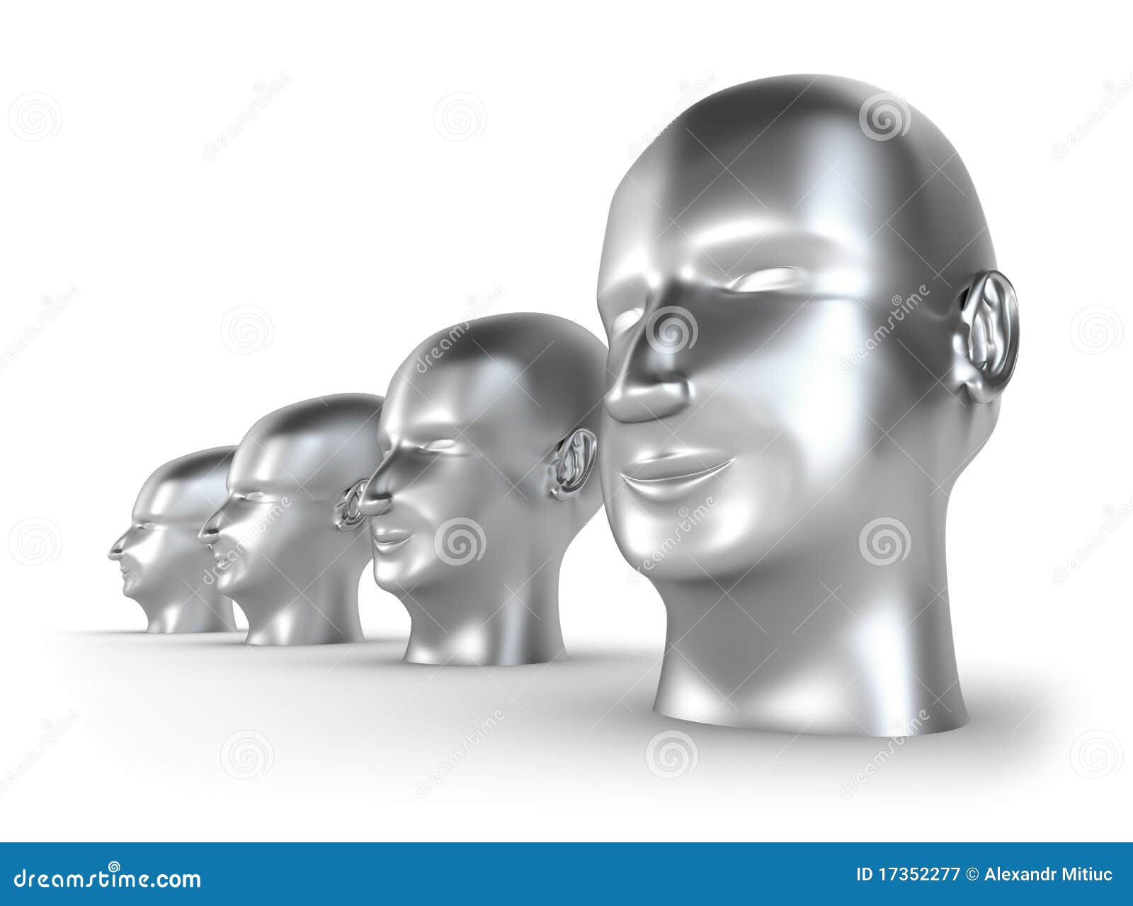 Silver Heads, Abstract Concept Stock Illustration - Illustration of ...