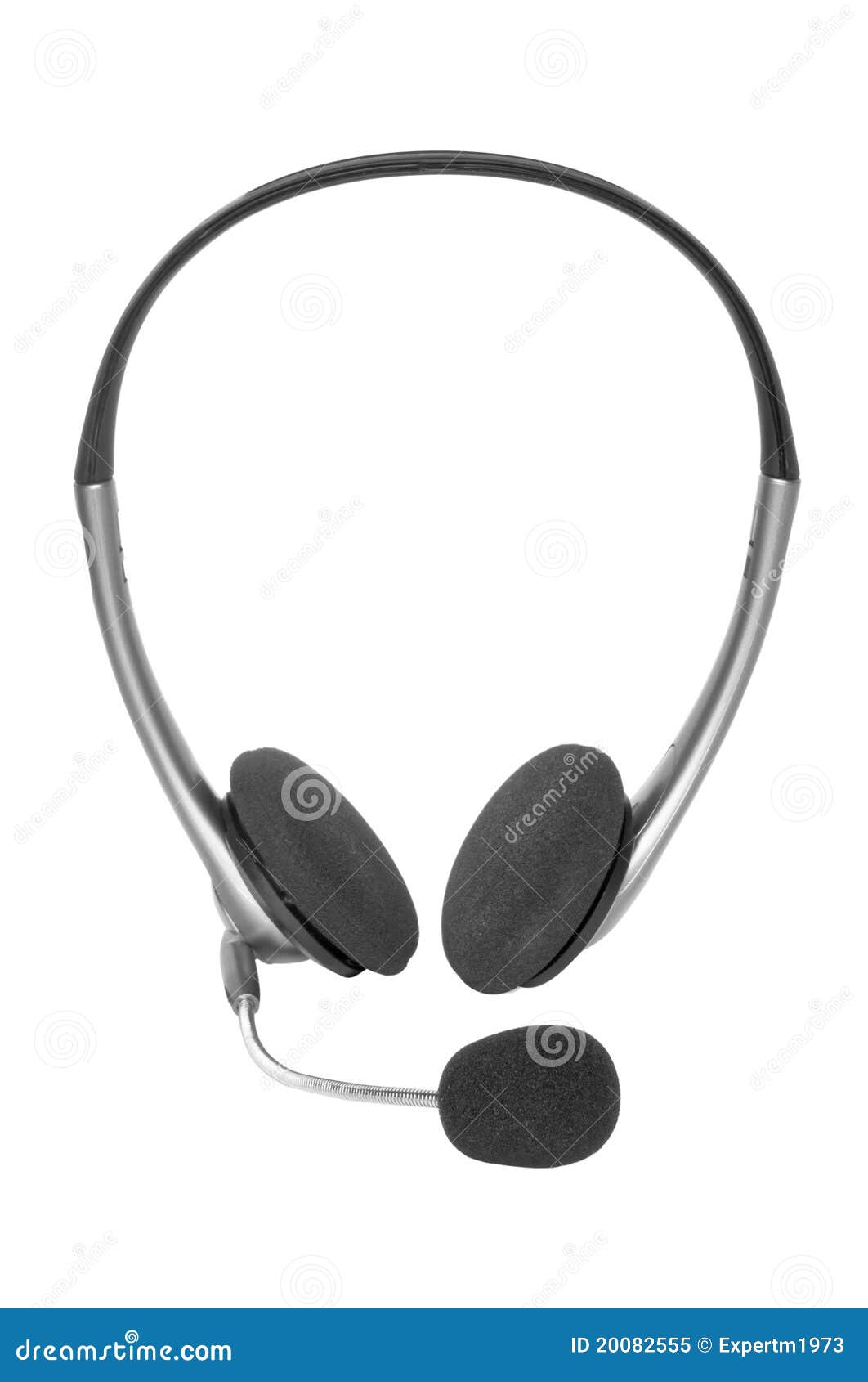 Silver headset stock image. Image of background, telemarketing - 20082555