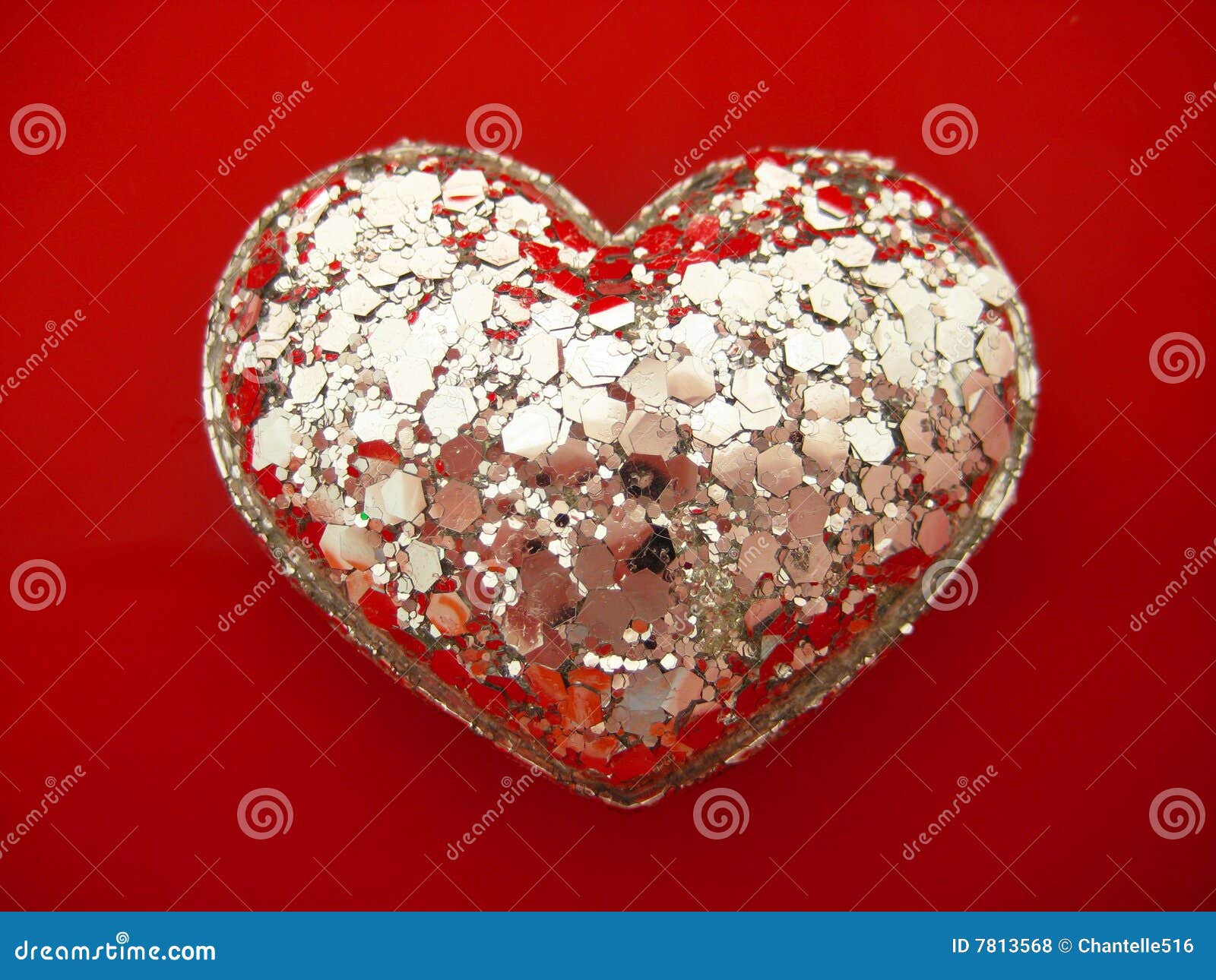 Silver heart stock photo. Image of shinny, romantic, valentine - 7813568