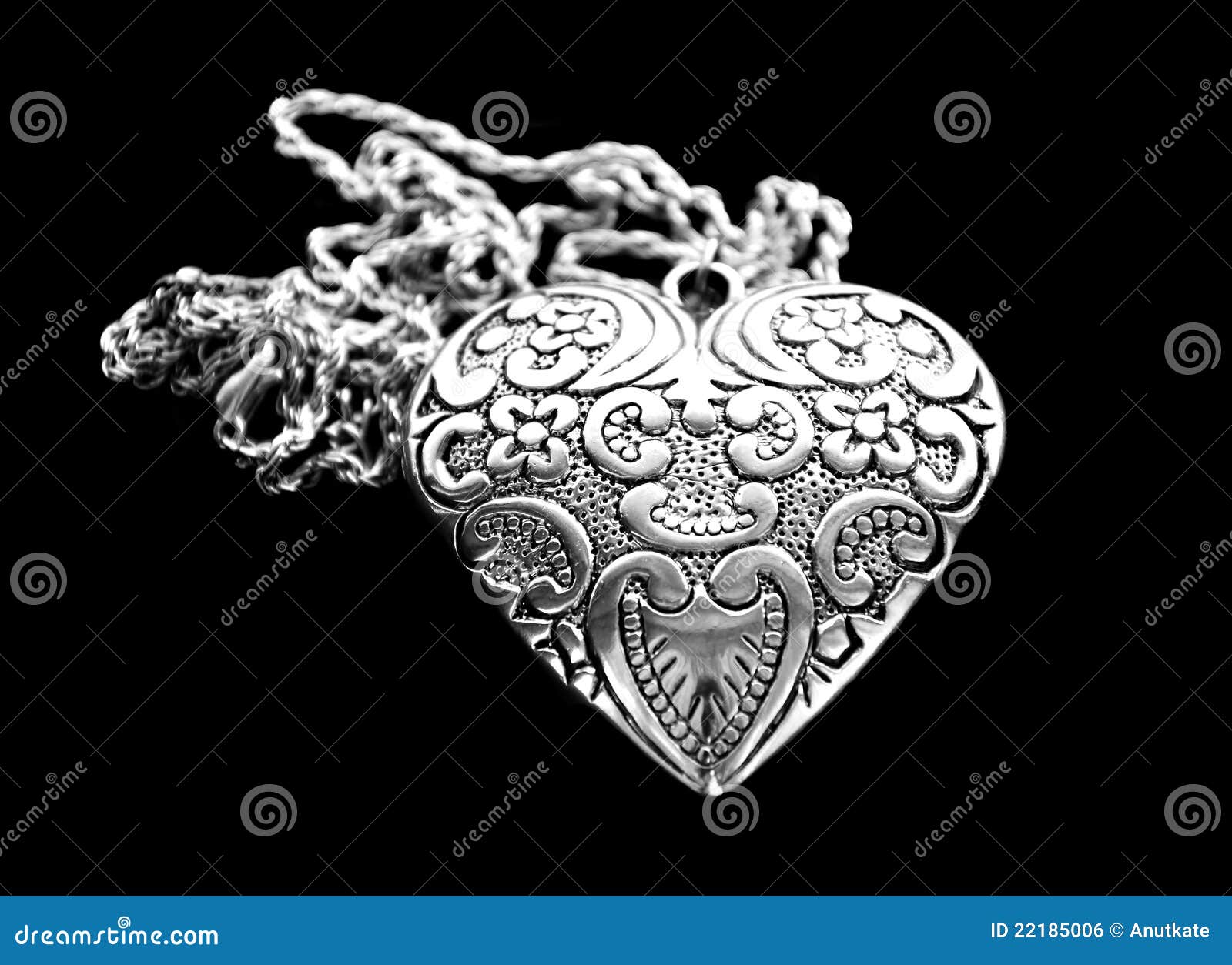 Silver heart pendant stock photo. Image of silver, chain - 22185006