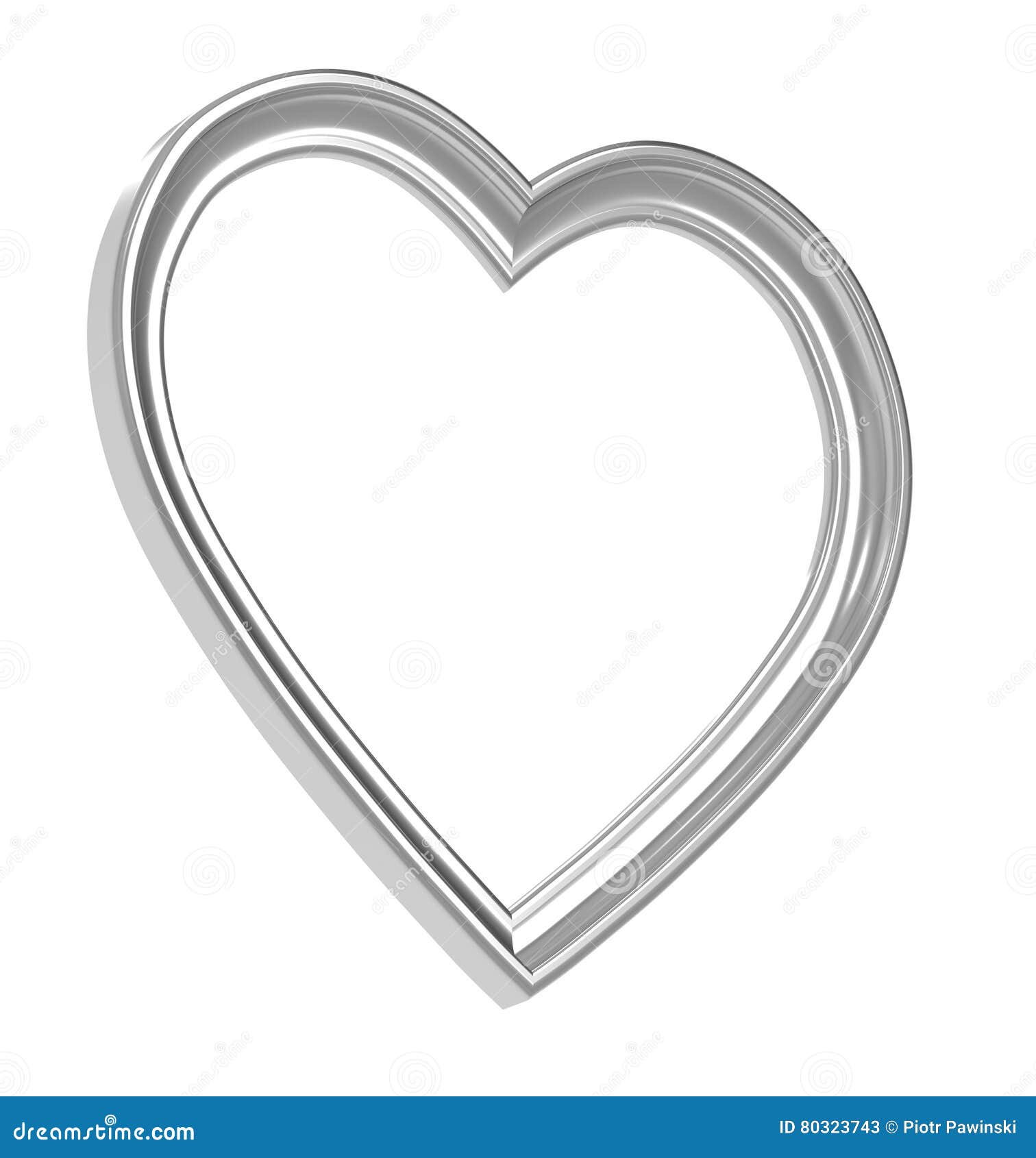 Silver Heart Picture Frame Isolated on White. Stock Illustration ...