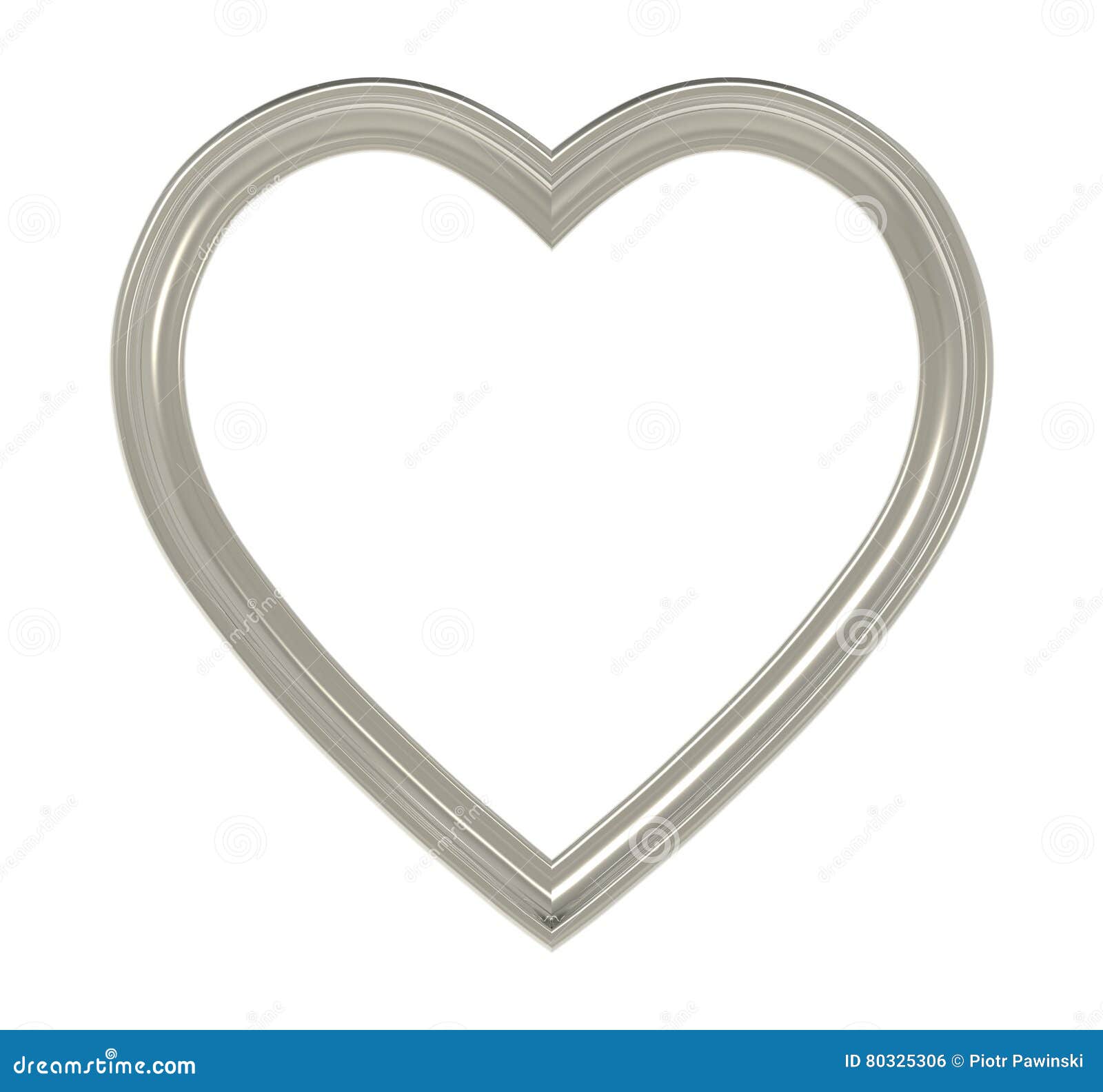 Silver Heart Picture Frame Isolated on White. Stock Illustration ...