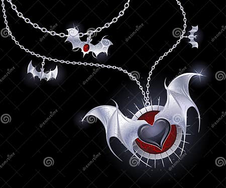 Silver heart of a vampire stock vector. Illustration of computer - 21280152