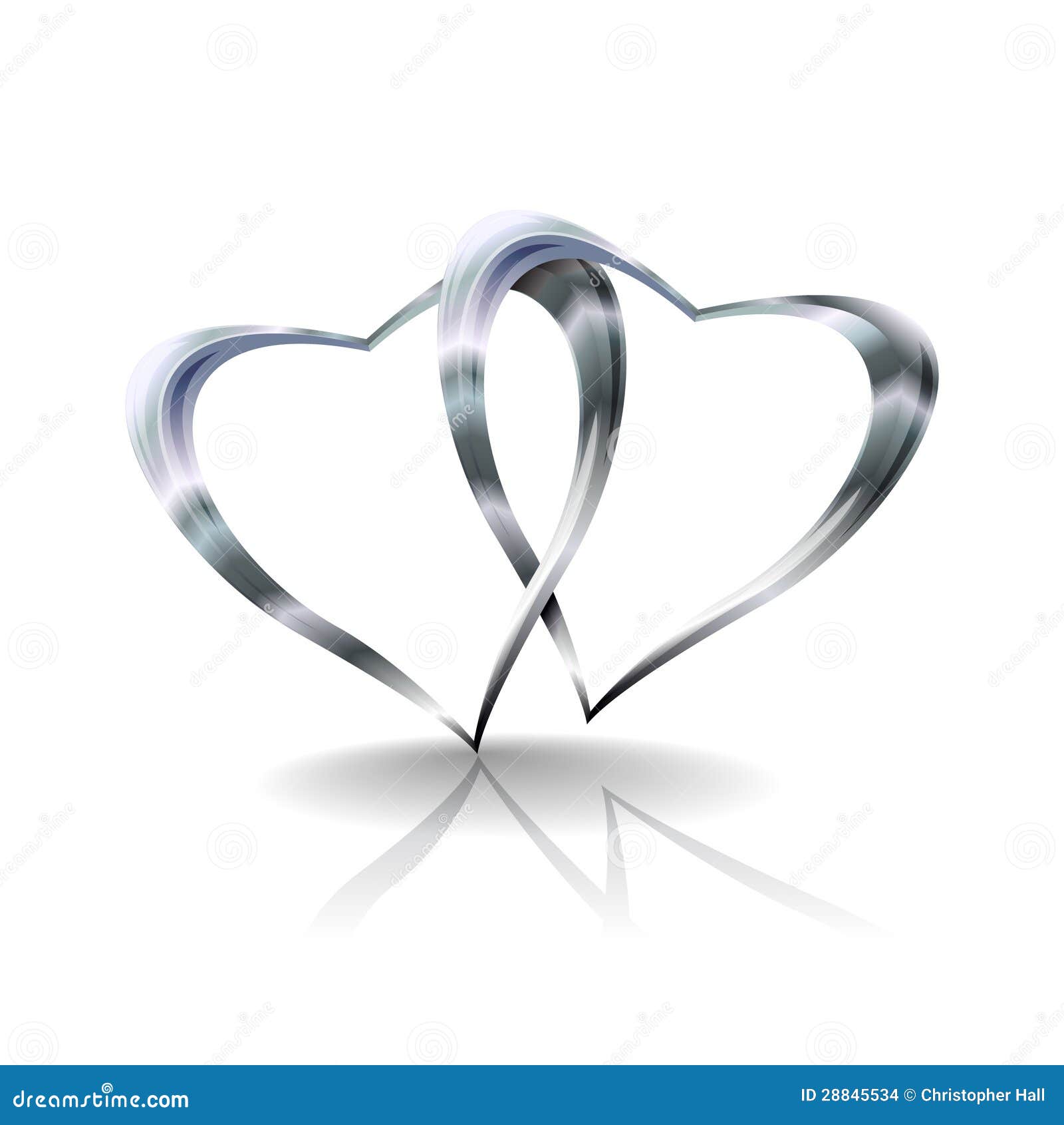 Silver Hearts stock vector. Illustration of object, celebrate - 28845534