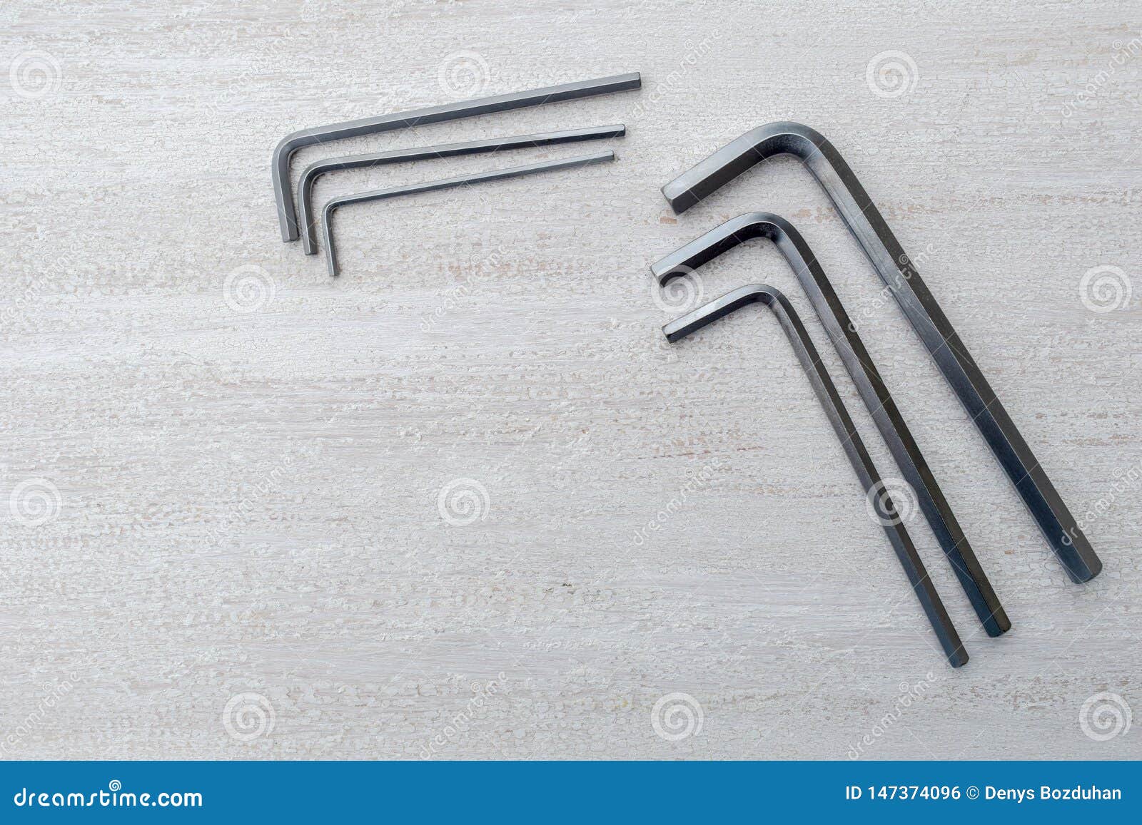 Silver Hex Keys on a White Background Stock Photo - Image of industry ...