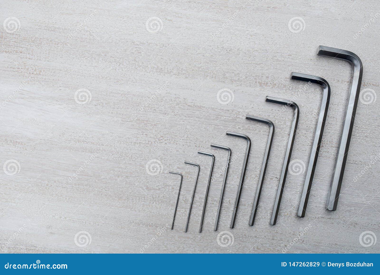 Silver Hex Keys on a White Background Stock Image - Image of imbus ...
