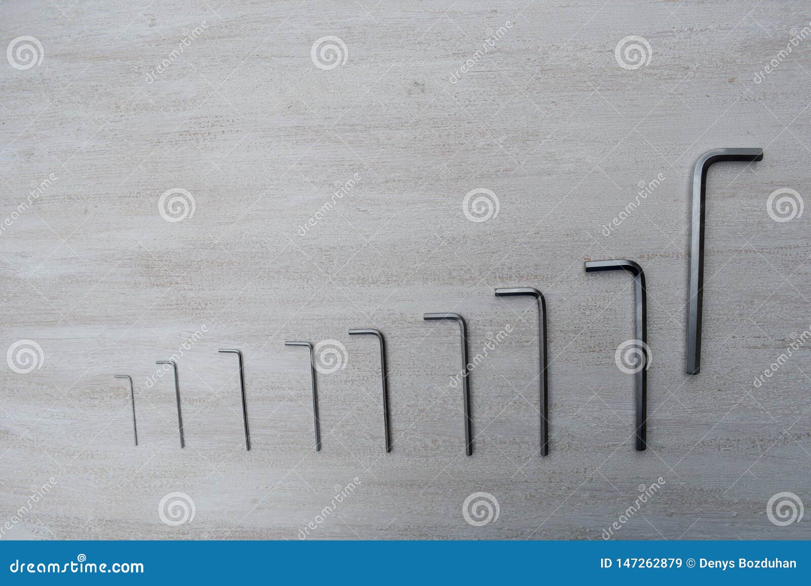 Silver Hex Keys on a White Background Stock Image - Image of craft ...