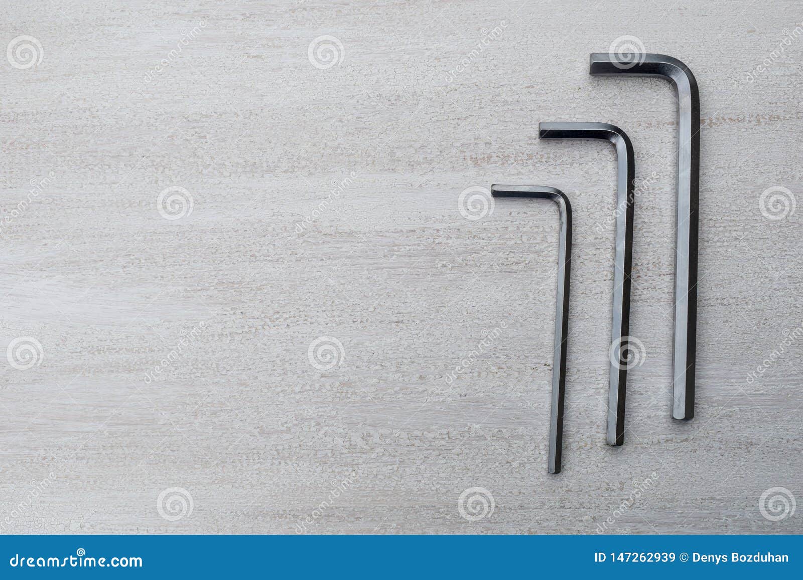 Silver Hex Keys on a White Background Stock Image - Image of ...