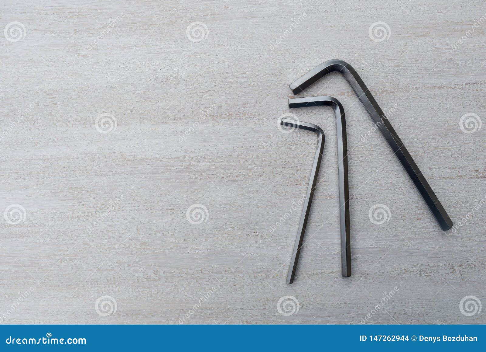 Silver Hex Keys on a White Background Stock Photo - Image of building ...