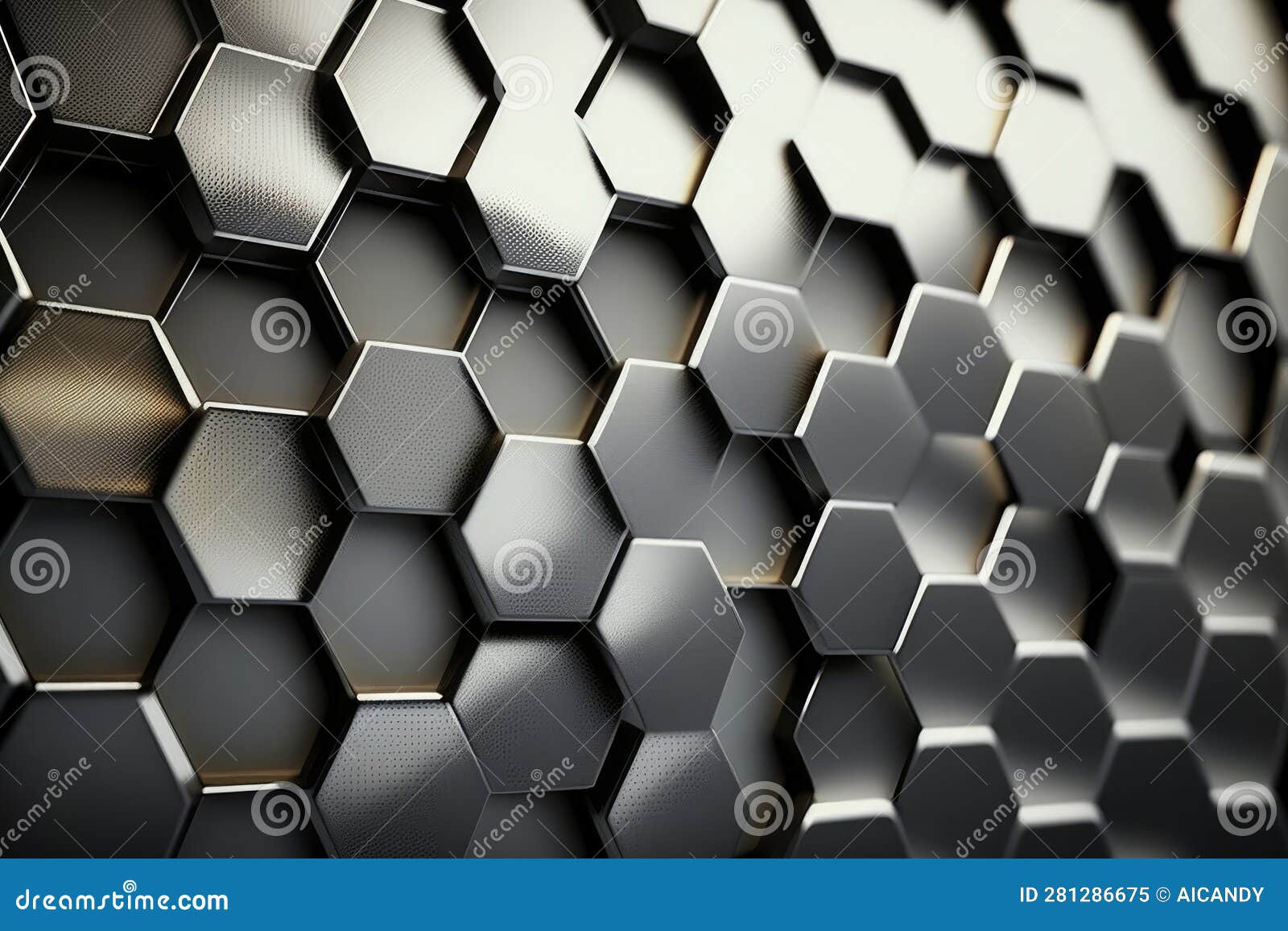 Silver Hexagonal Metal Texture with a 3D Effect Stock Illustration ...