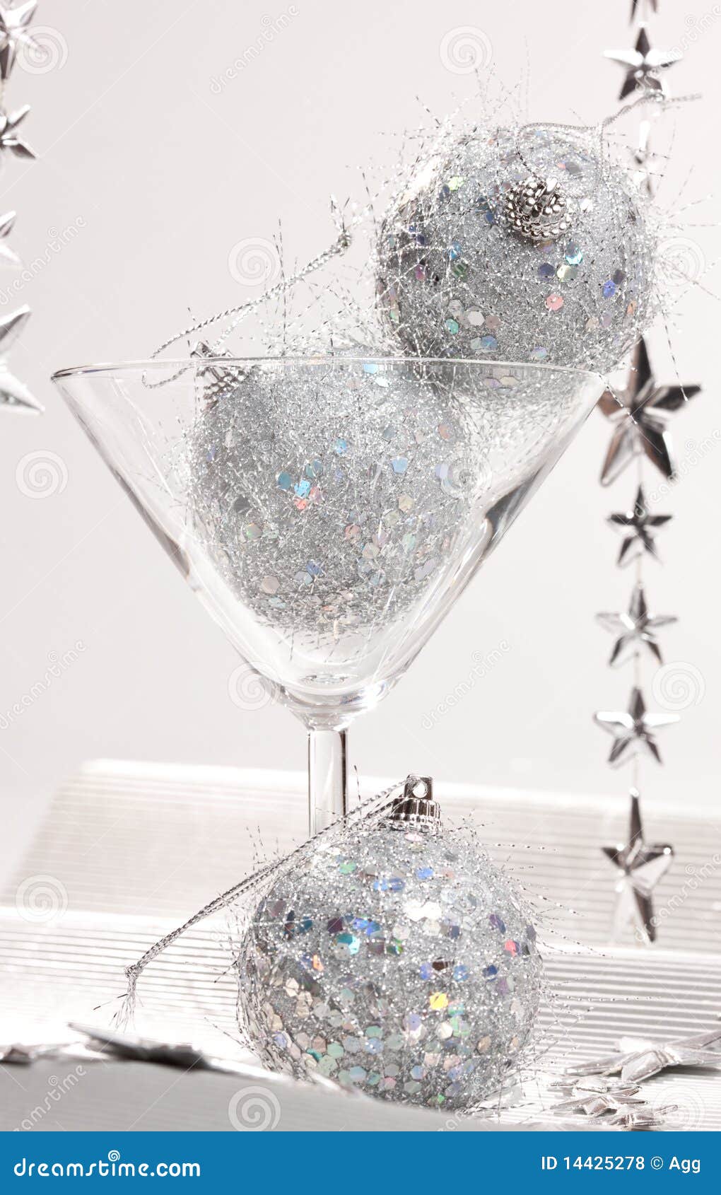 Silver Holiday still life stock photo. Image of glassy - 14425278