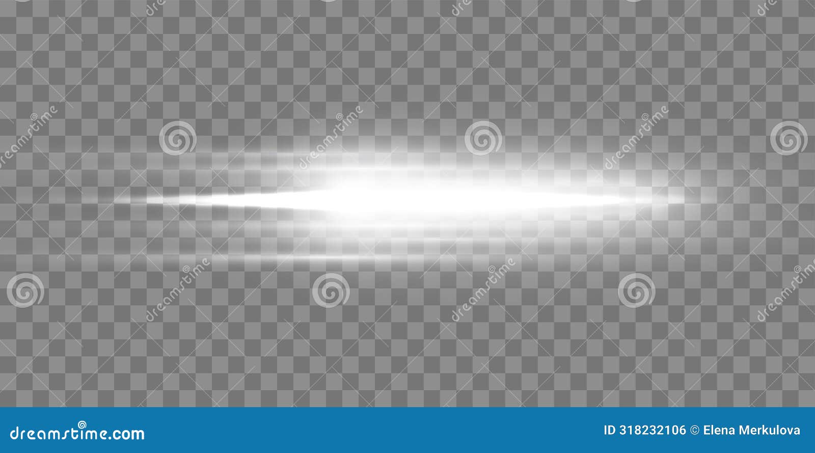 Silver Horizontal Lensflare. Light Flash with Rays or Spotlight and ...