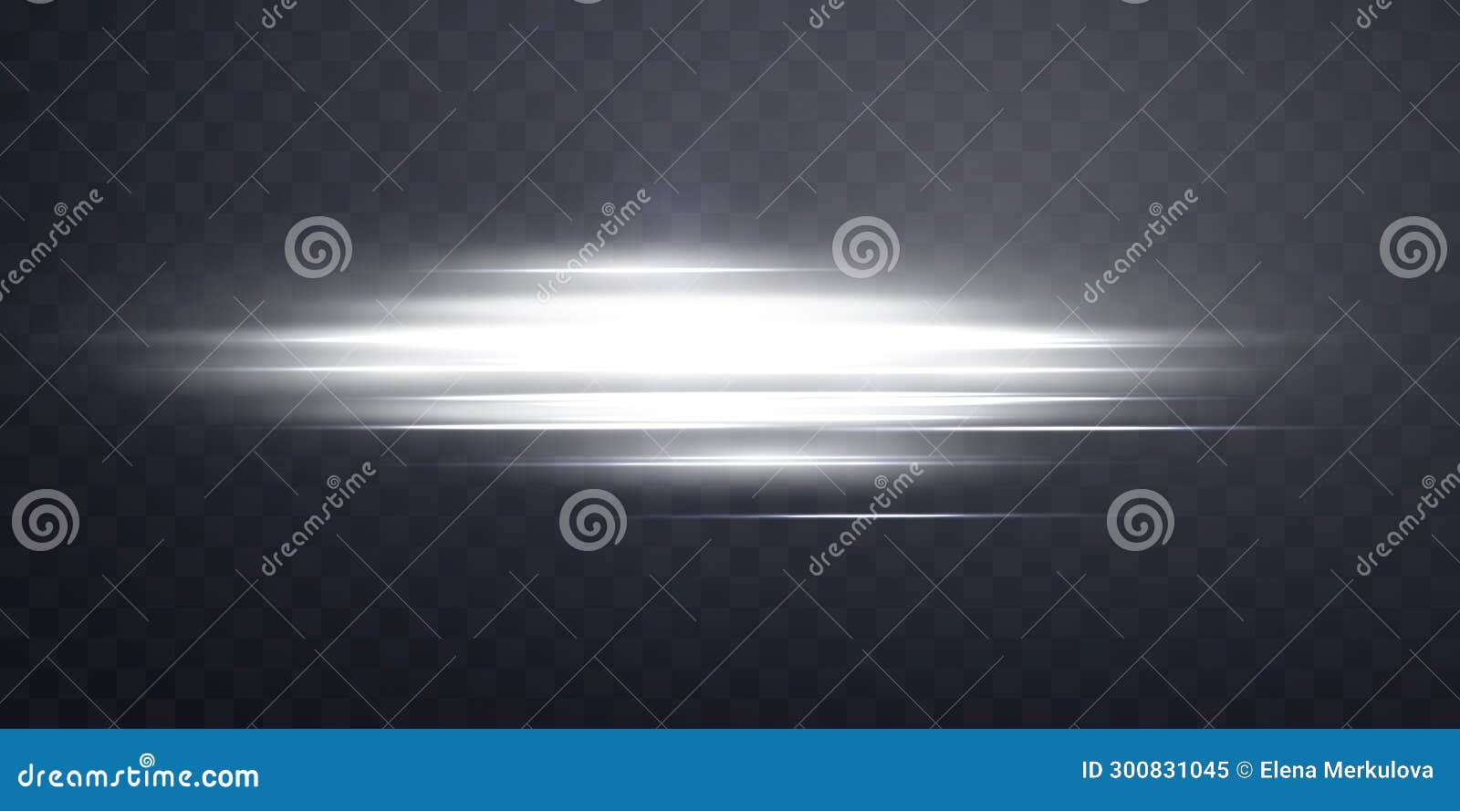 Silver Horizontal Lensflare. Light Flash with Rays or Spotlight and ...