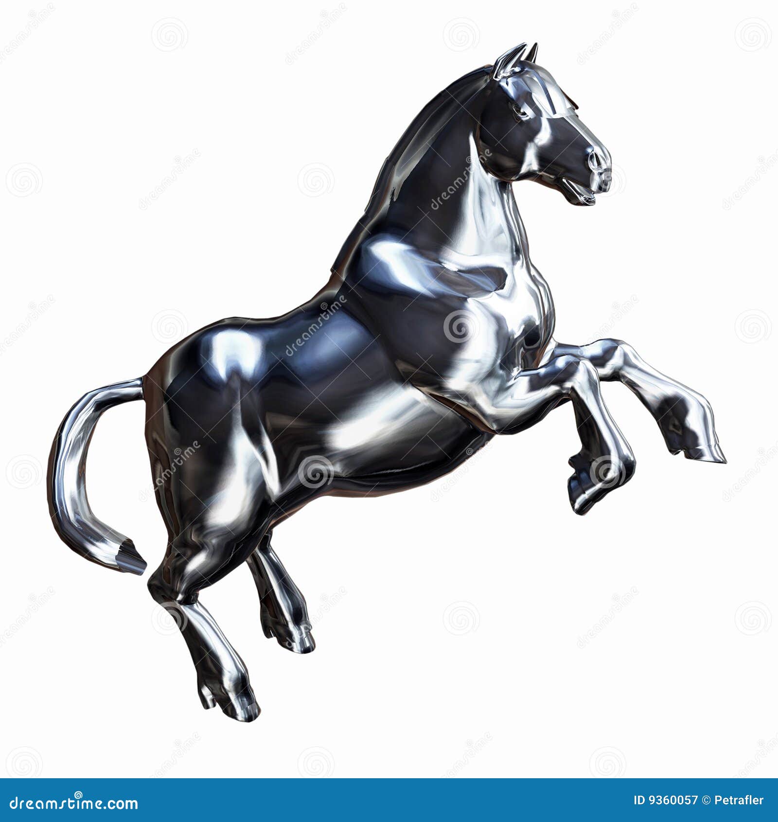Silver Horse Silhouette On A Blue Background. Vector Illustration ...
