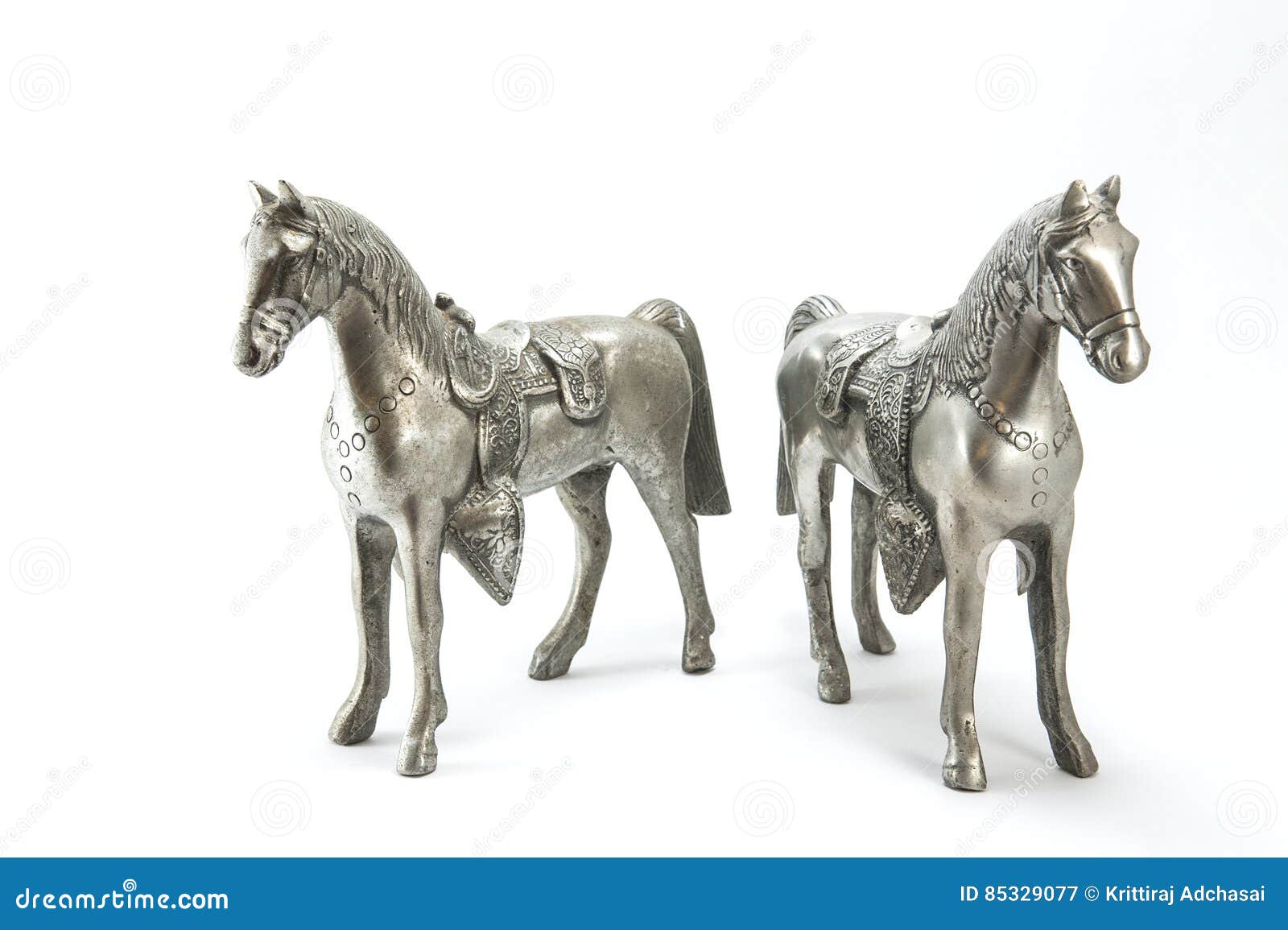 Silver horses statue stock image. Image of metal, monument - 85329077