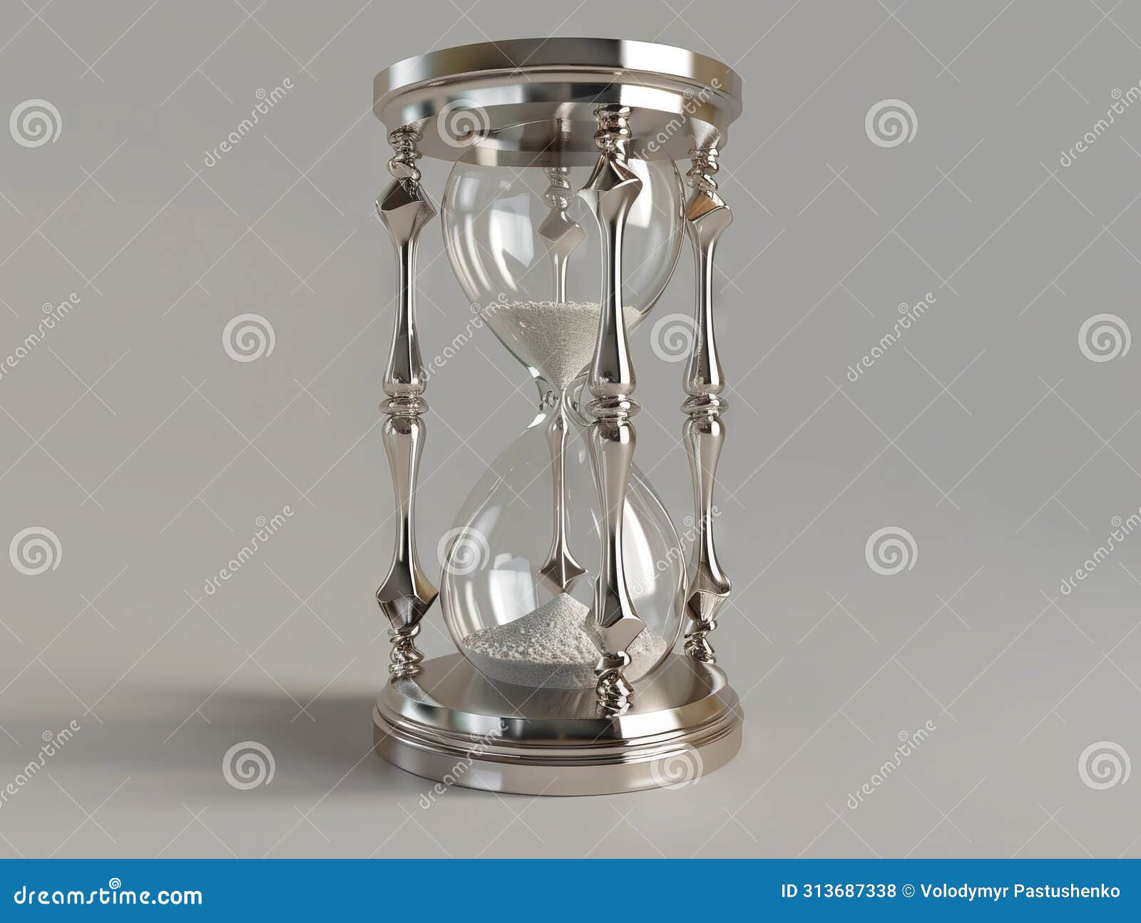 A Silver Hourglass with Sand Inside Stock Photo - Image of fall ...