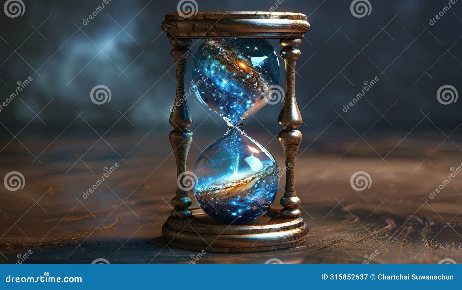 A Silver Hourglass with Two Blue Spheres Inside by AI Generated Image ...