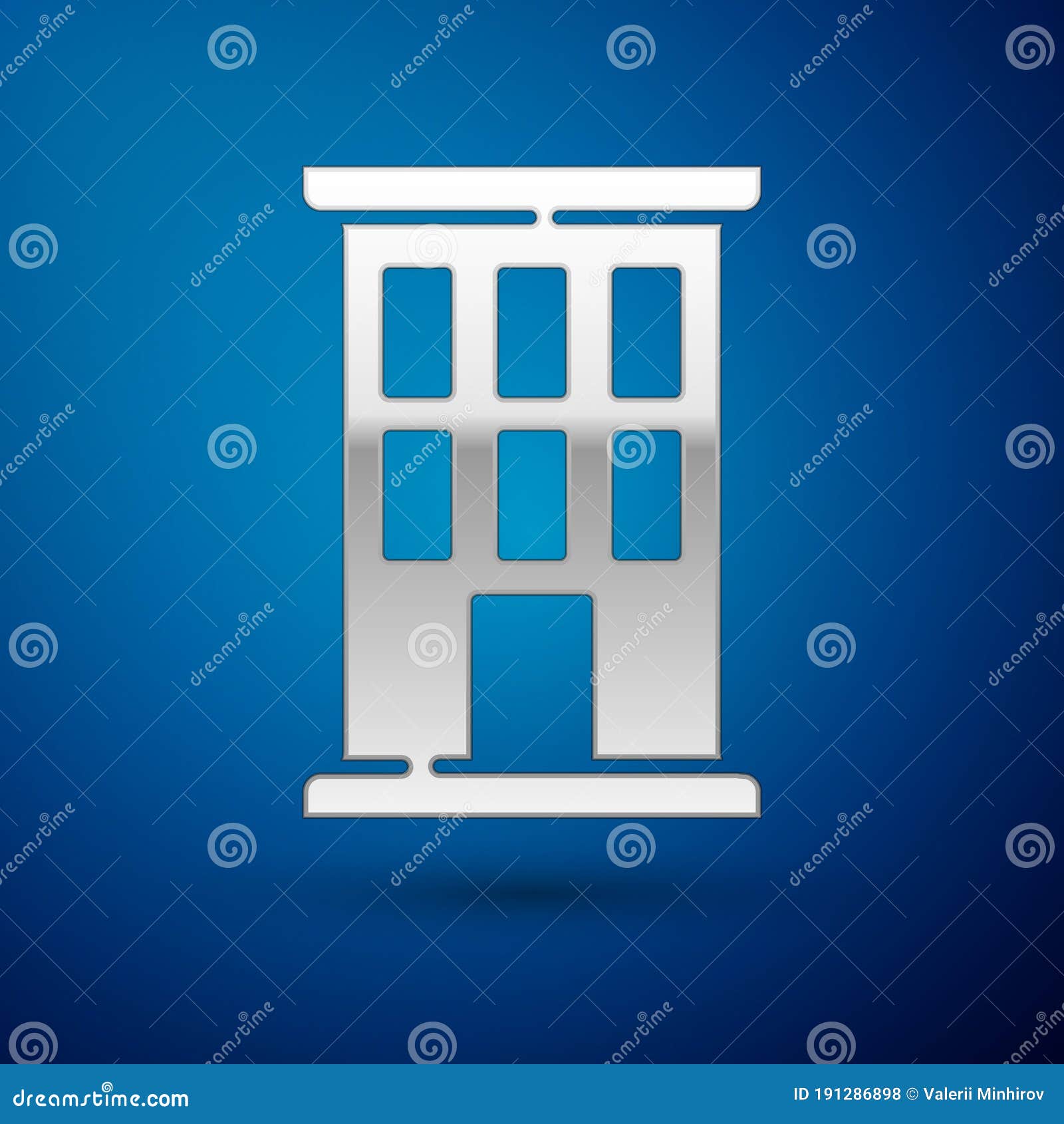 Silver House Icon Isolated on Blue Background. Home Symbol Stock Vector ...