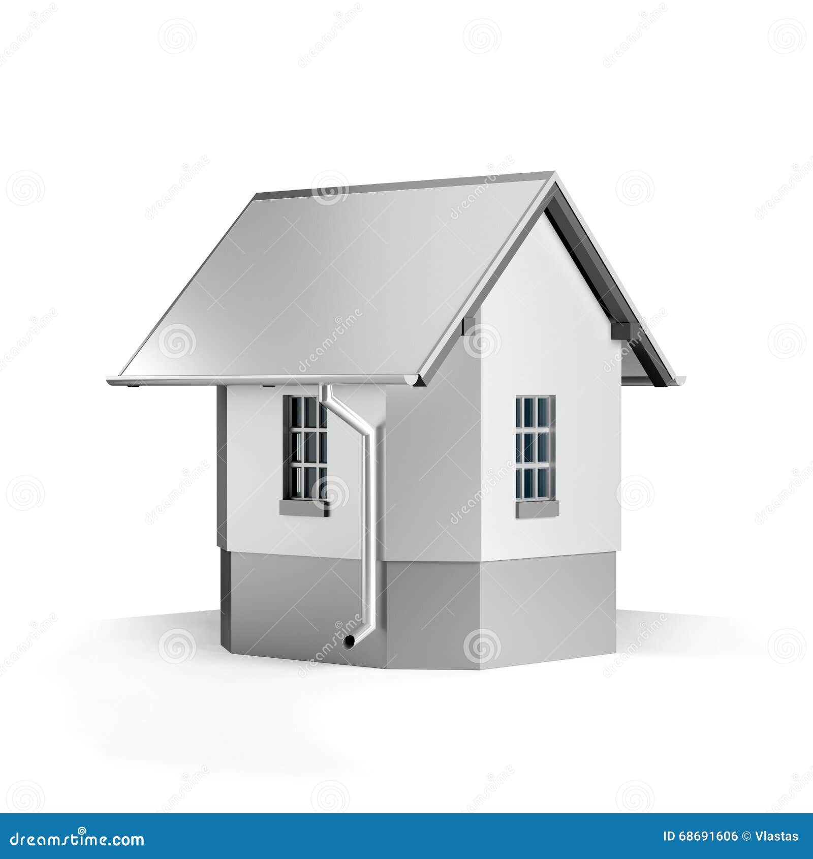 Silver House on the White Background. Stock Illustration - Illustration ...