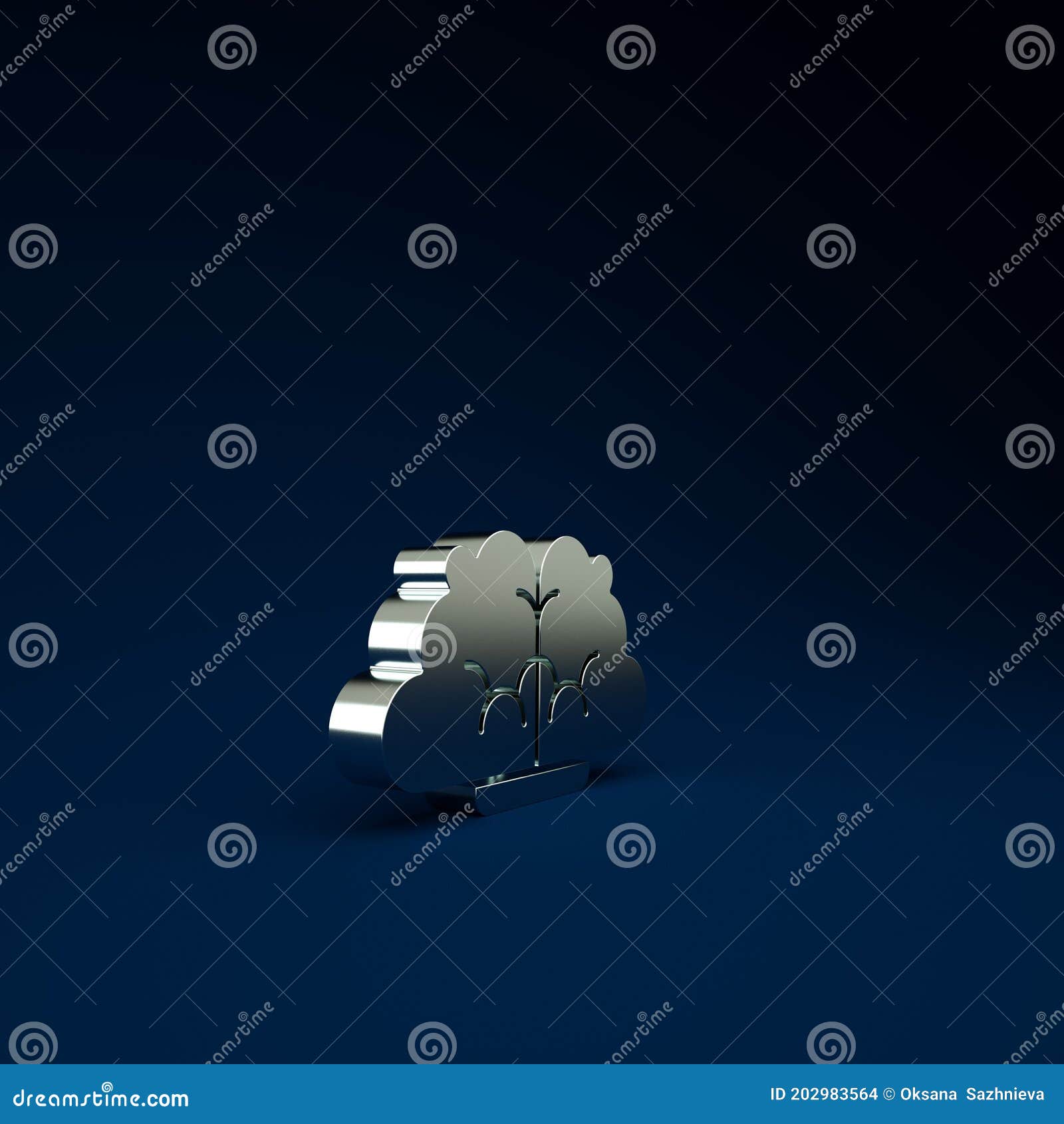 Silver Human Brain Icon Isolated on Blue Background. Minimalism Concept ...