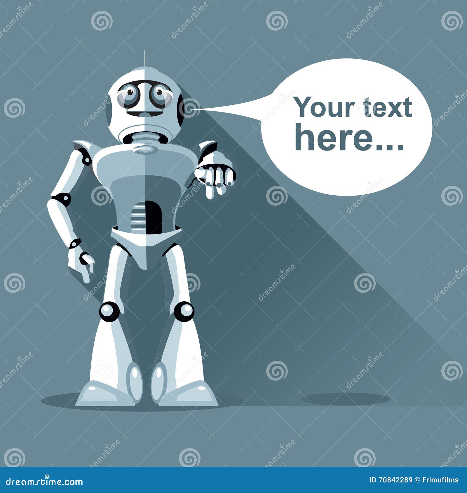 Silver humanoid robot stock vector. Illustration of future - 70842289