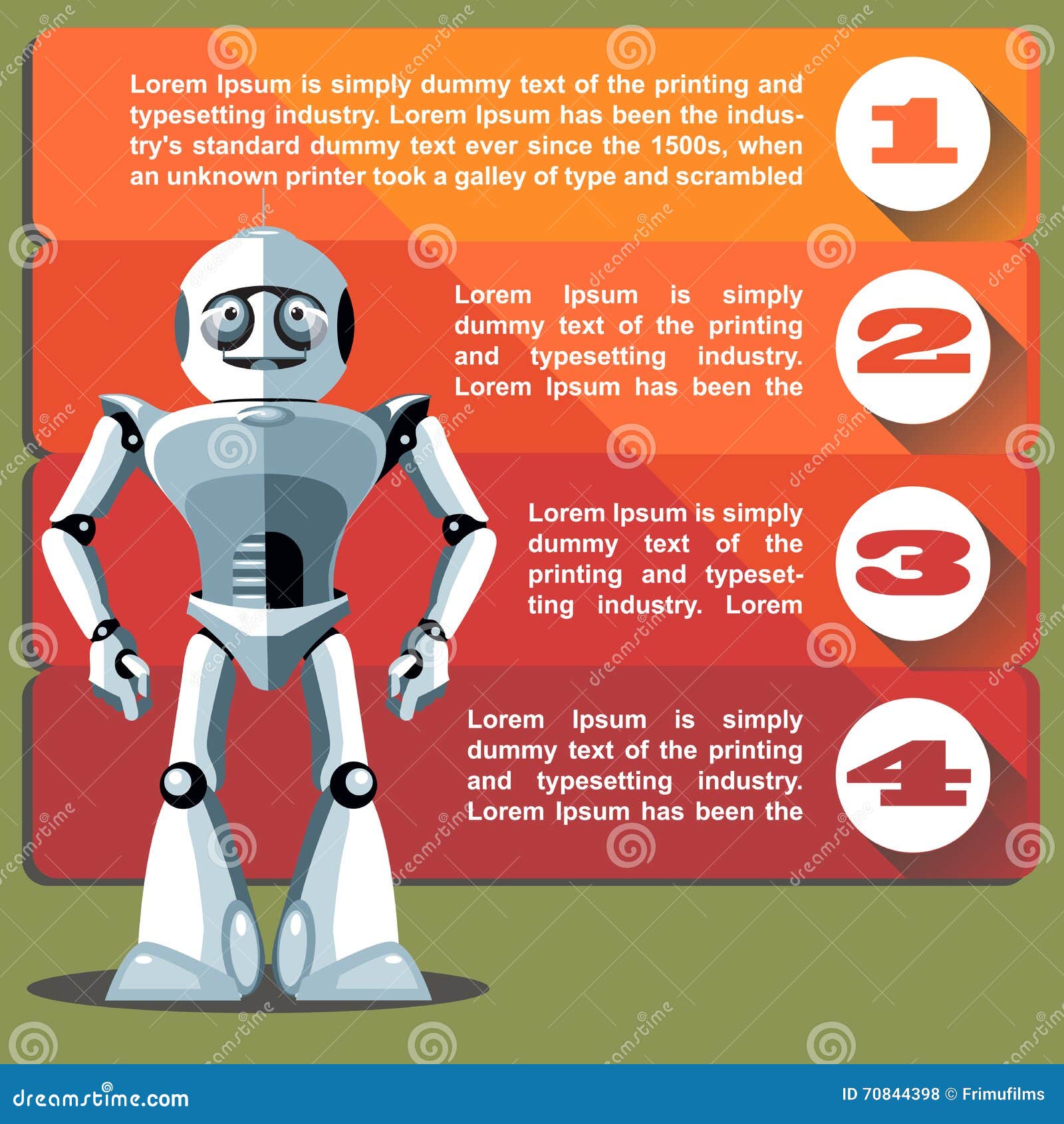 Silver Humanoid Robot Displayed As An Infographic Cartoon Vector ...